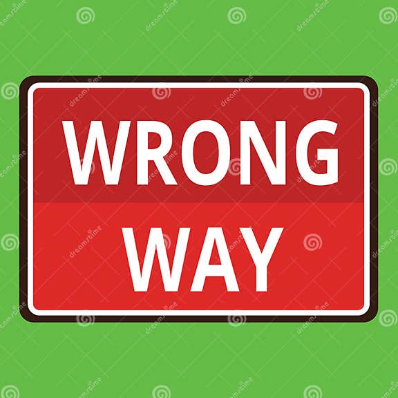 Wrong Way Road Sign. Vector Illustration Decorative Design Stock Vector ...