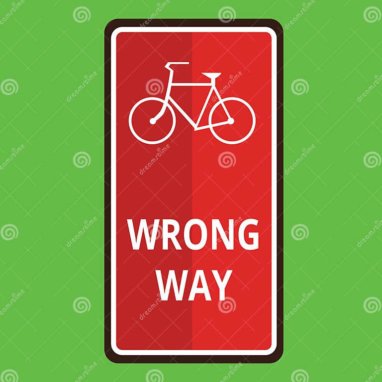 Wrong Way Road Sign. Vector Illustration Decorative Design Stock Vector ...