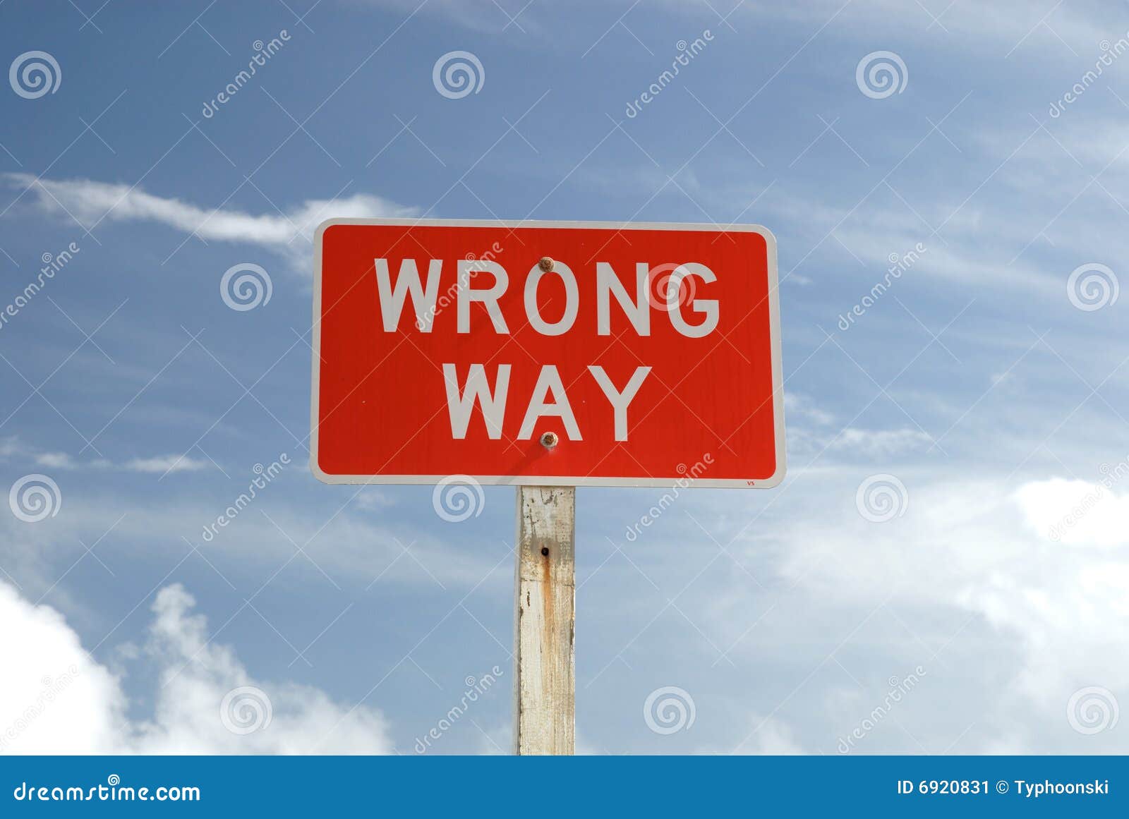 Wrong Way sign stock image. Image of blue, america, entry - 6920831