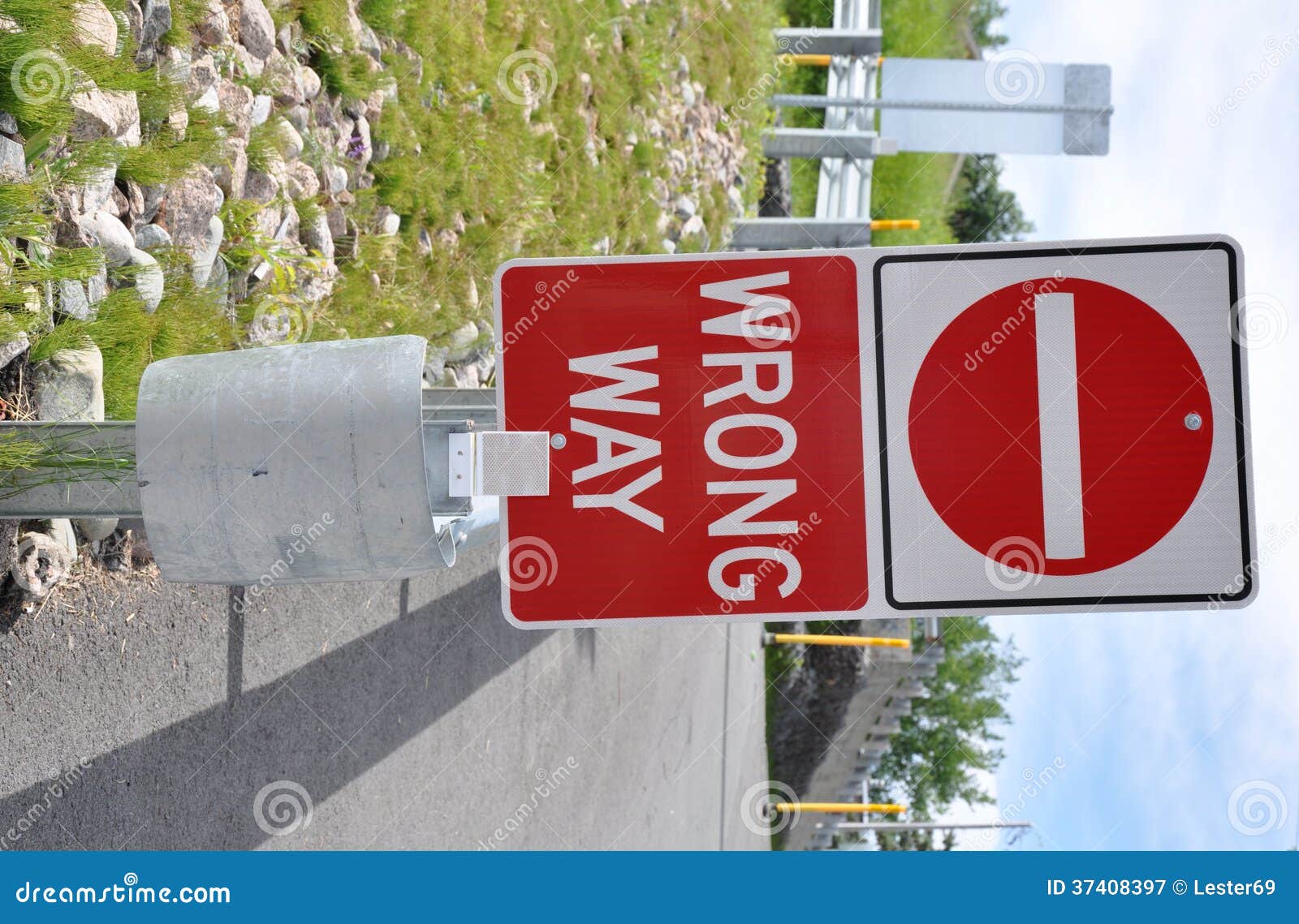 Wrong way sign stock image. Image of lane, billboard - 37408397
