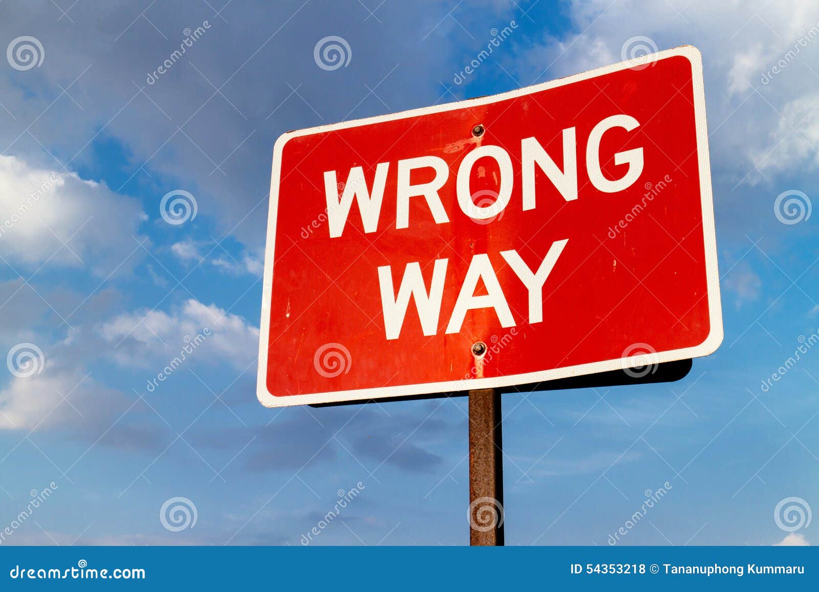 Wrong way sign stock photo. Image of white, post, forbidden - 54353218