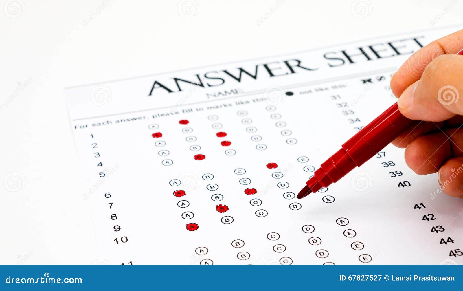 Wrong way to answer stock image. Image of study, sheet - 67827527