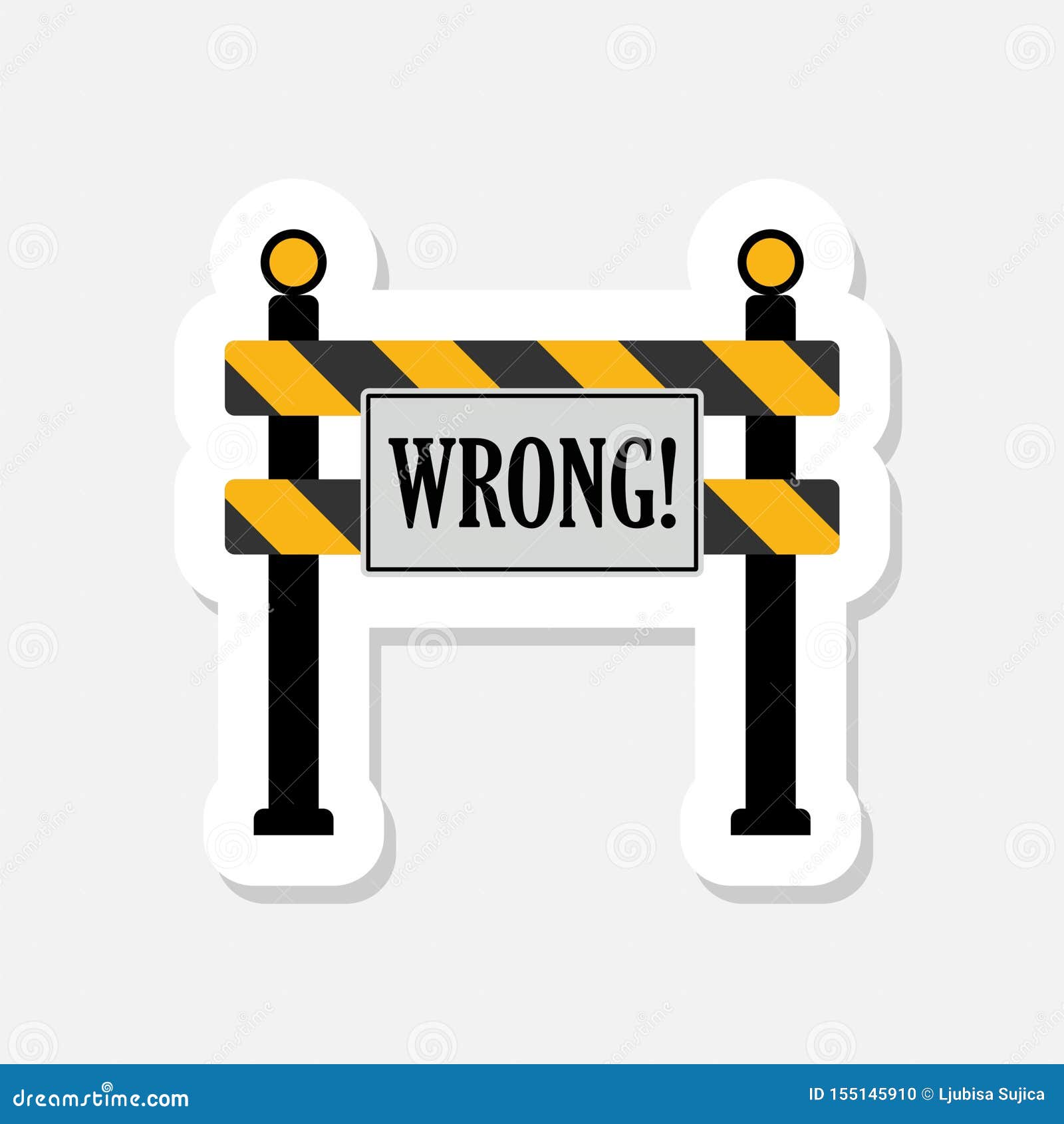 Wrong Word on a Road Construction Sign Sticker Stock Vector ...