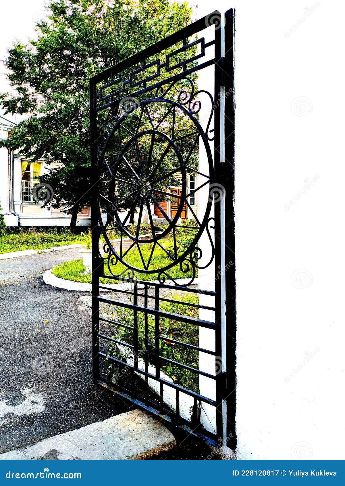 Wrought Gate Entrance Welcome Stock Image - Image of university ...
