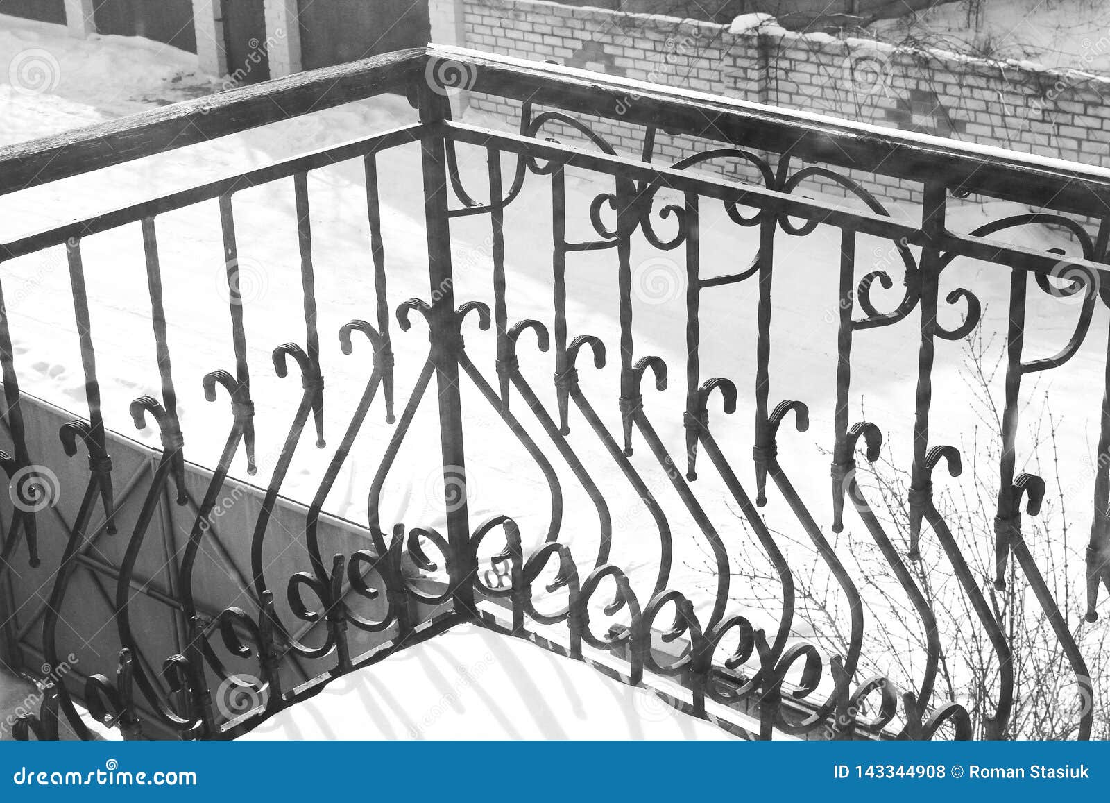 Wrought Iron Balcony Elements. Exterior Stock Photo - Image of exterior ...