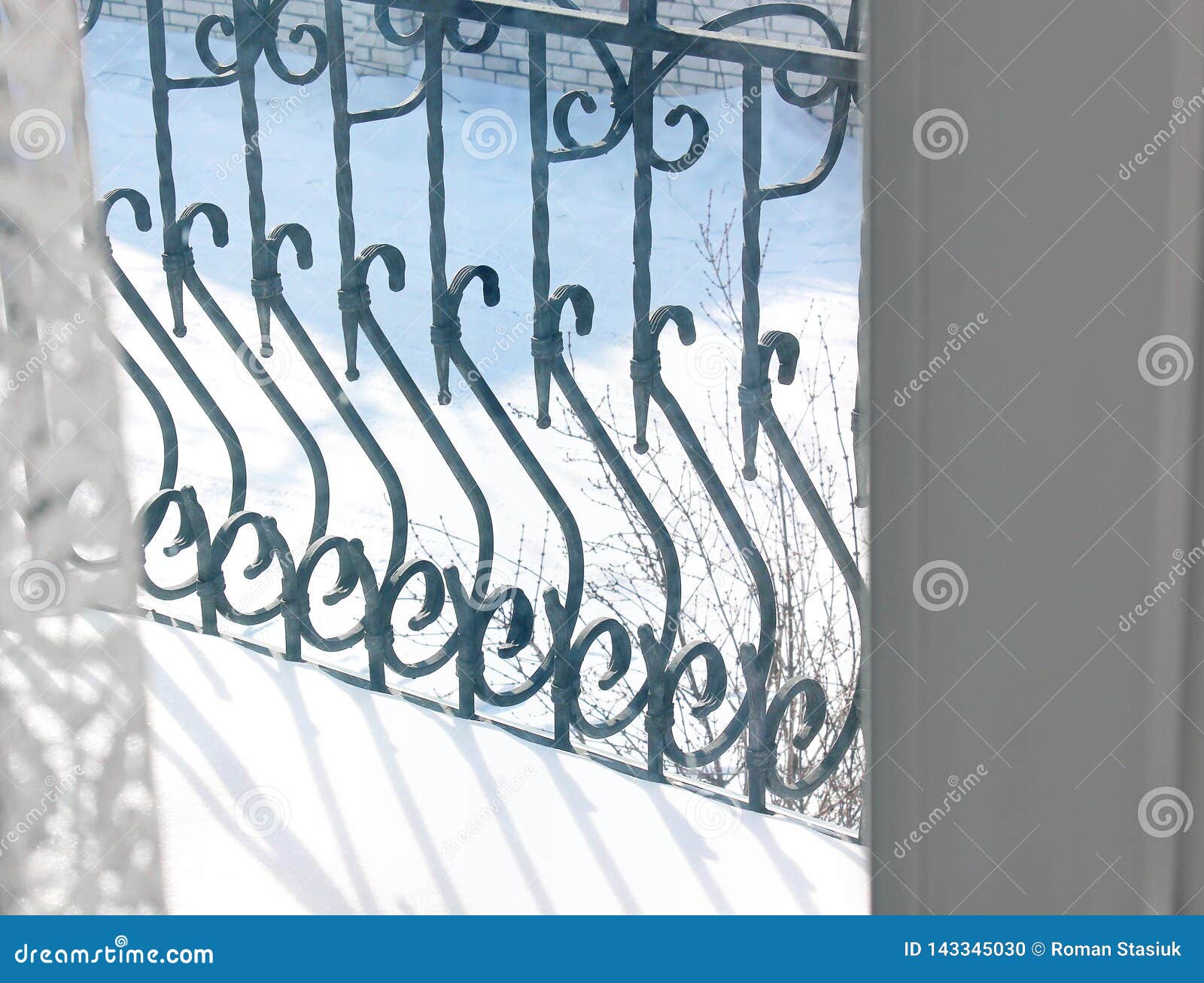 Wrought Iron Balcony Elements. Exterior Stock Photo - Image of elegant ...