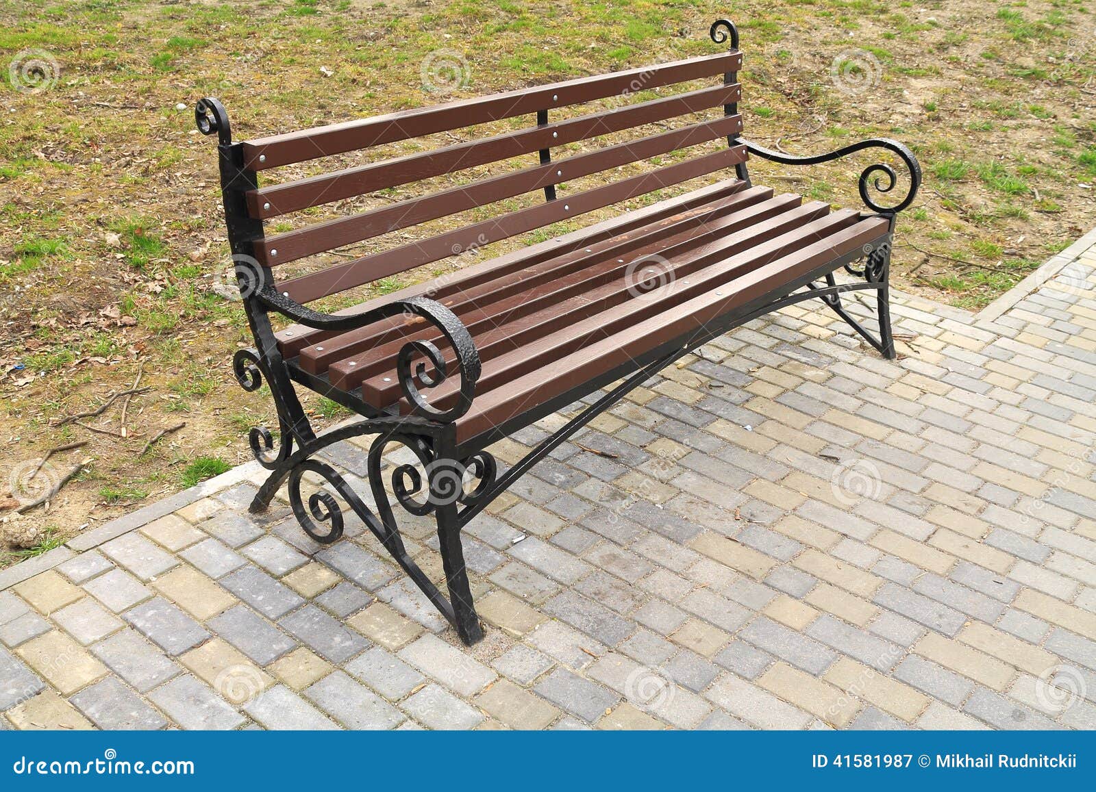 Wrought iron bench stock image. Image of iron, forging - 41581987