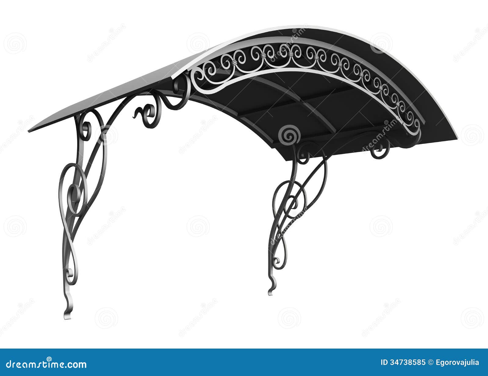 Wrought iron canopy stock illustration. Illustration of iron - 34738585