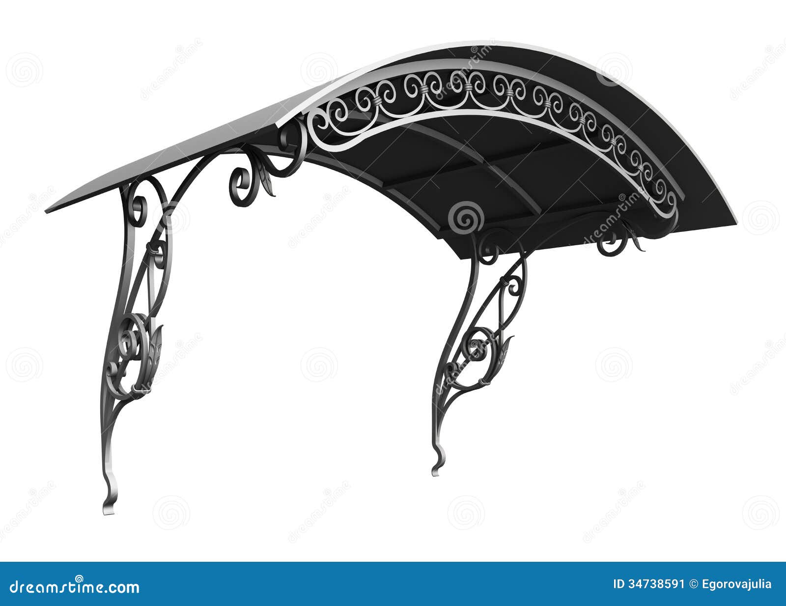 Wrought iron canopy stock illustration. Illustration of revival - 34738591