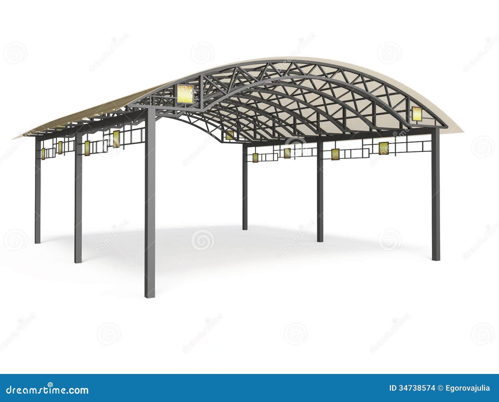 Wrought iron canopy stock illustration. Illustration of outdoor - 34738574