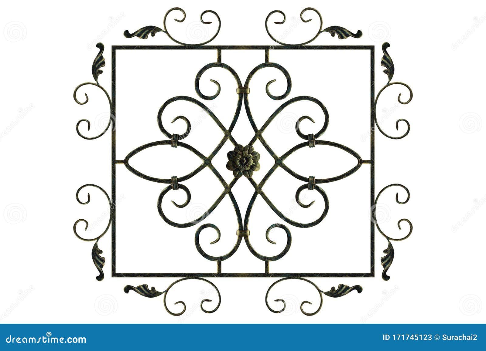 Wrought Iron Elements Isolated on White Background Stock Image - Image ...