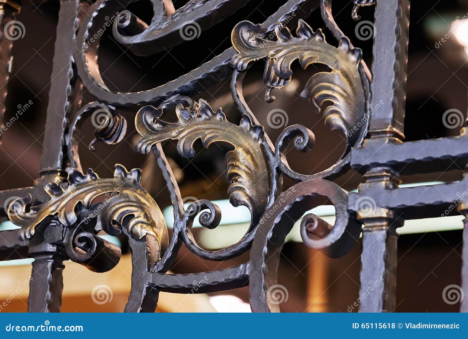 Wrought iron fence stock photo. Image of ironwork, abstract - 65115618