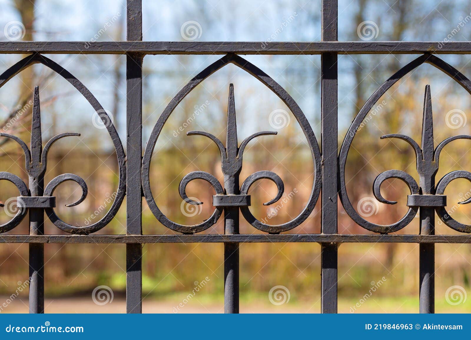 Wrought iron fence stock image. Image of blacksmith - 219846963
