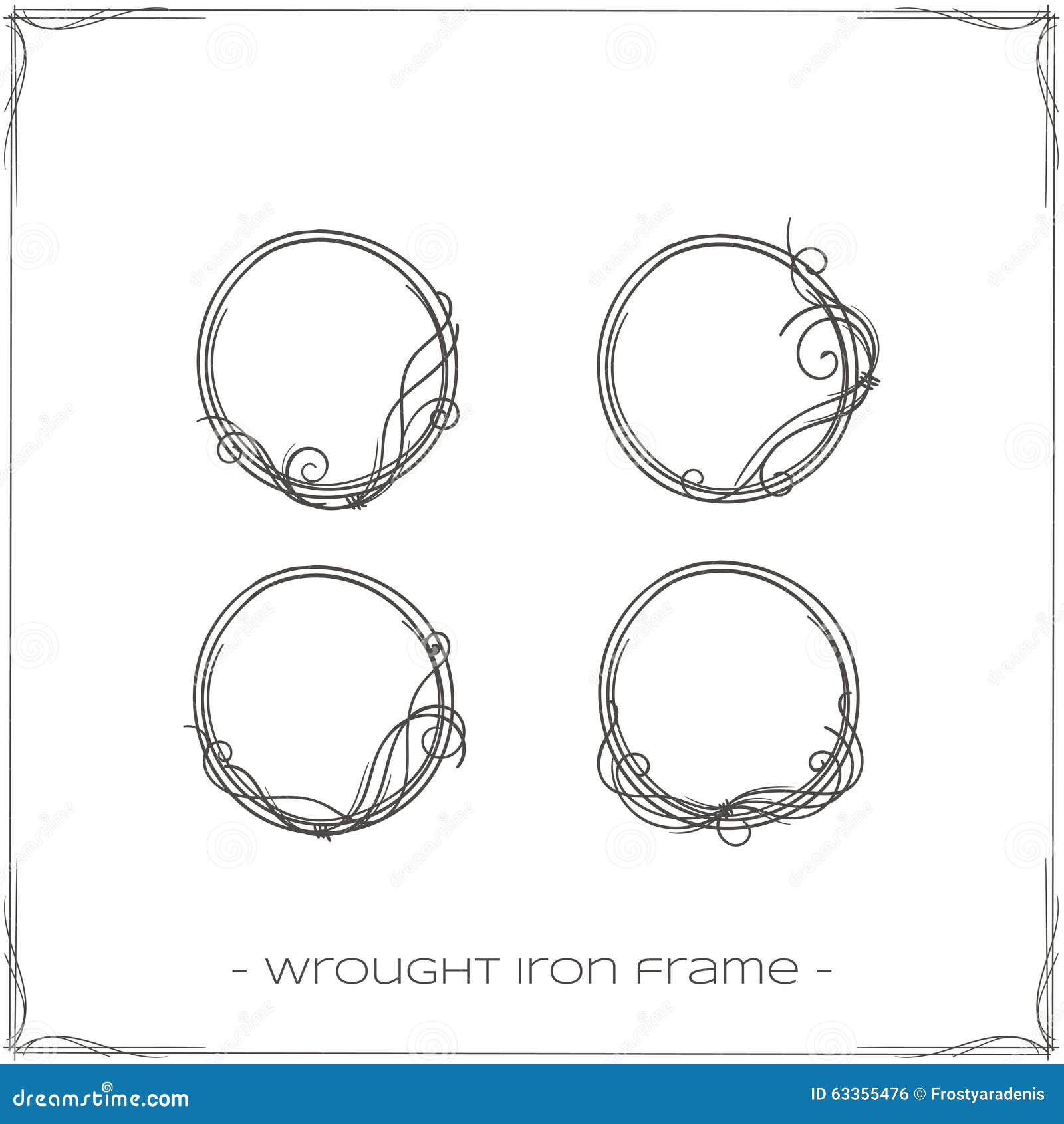 Wrought Iron Frame Two stock vector. Illustration of cosiness - 63355476