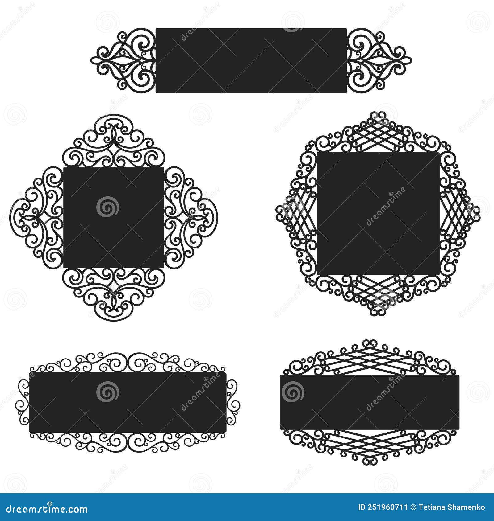 Wrought Iron frames stock vector. Illustration of decorative - 251960711