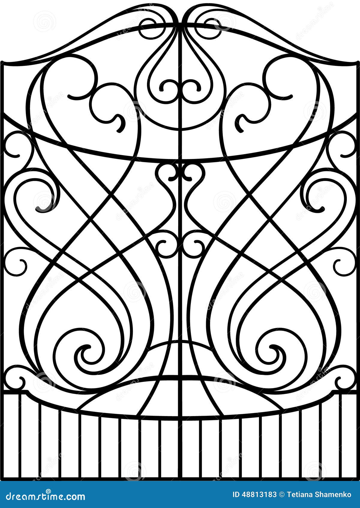 Wrought Iron Gate, stock vector. Illustration of design - 48813183