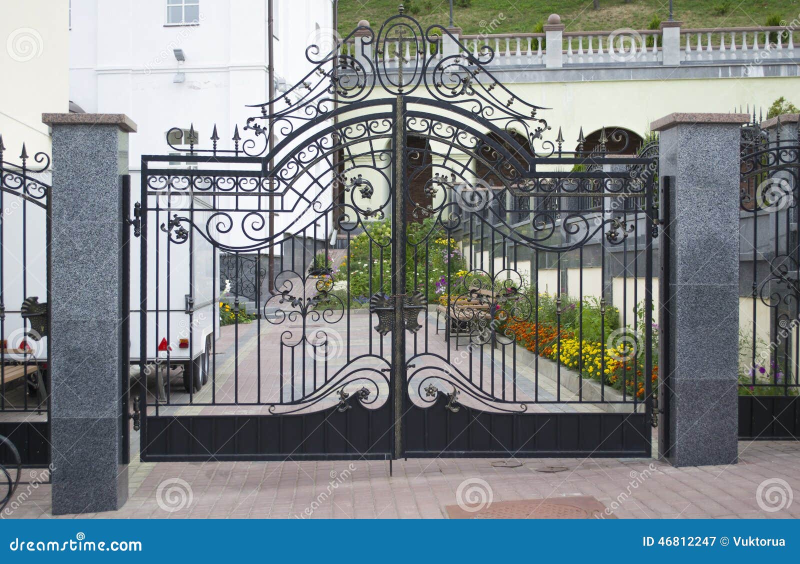 Wrought-iron Gate in Graveyard Stock Image - Image of fashioned, corner ...