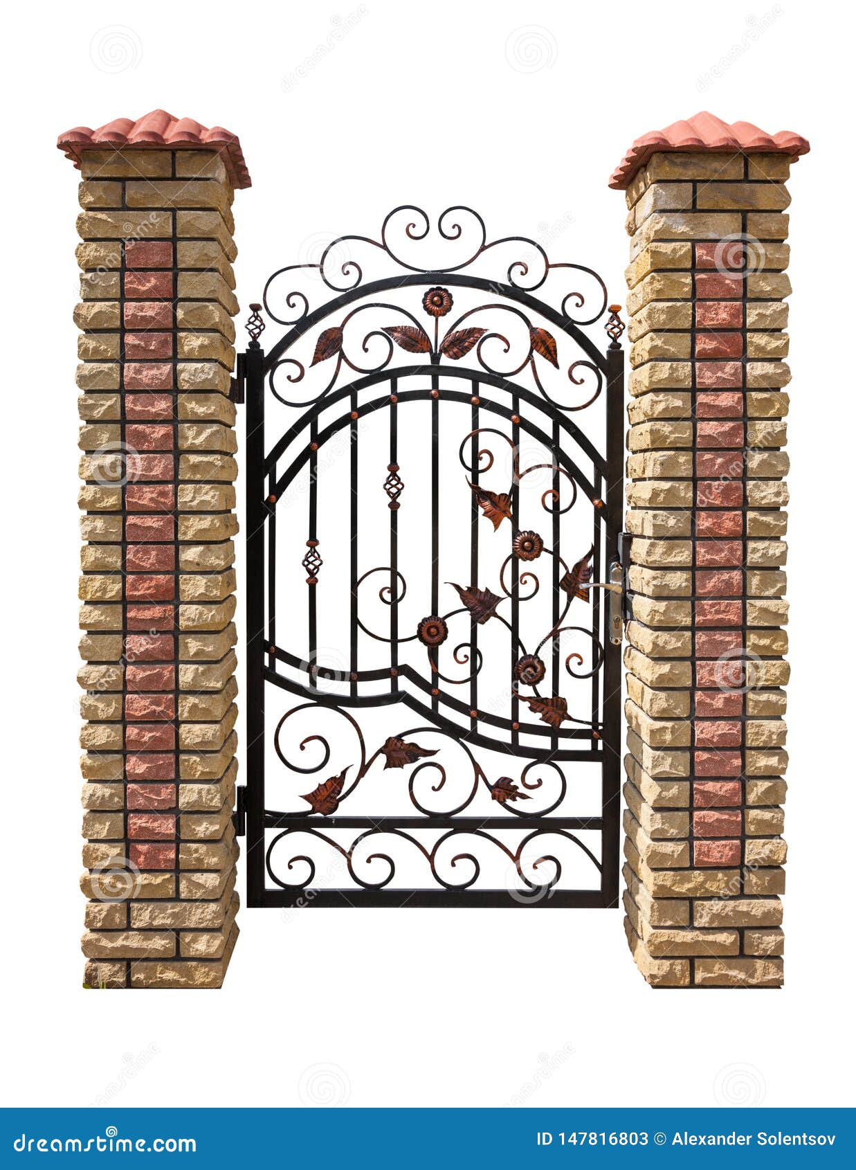 Wrought iron gate stock image. Image of gates, lattice - 147816803