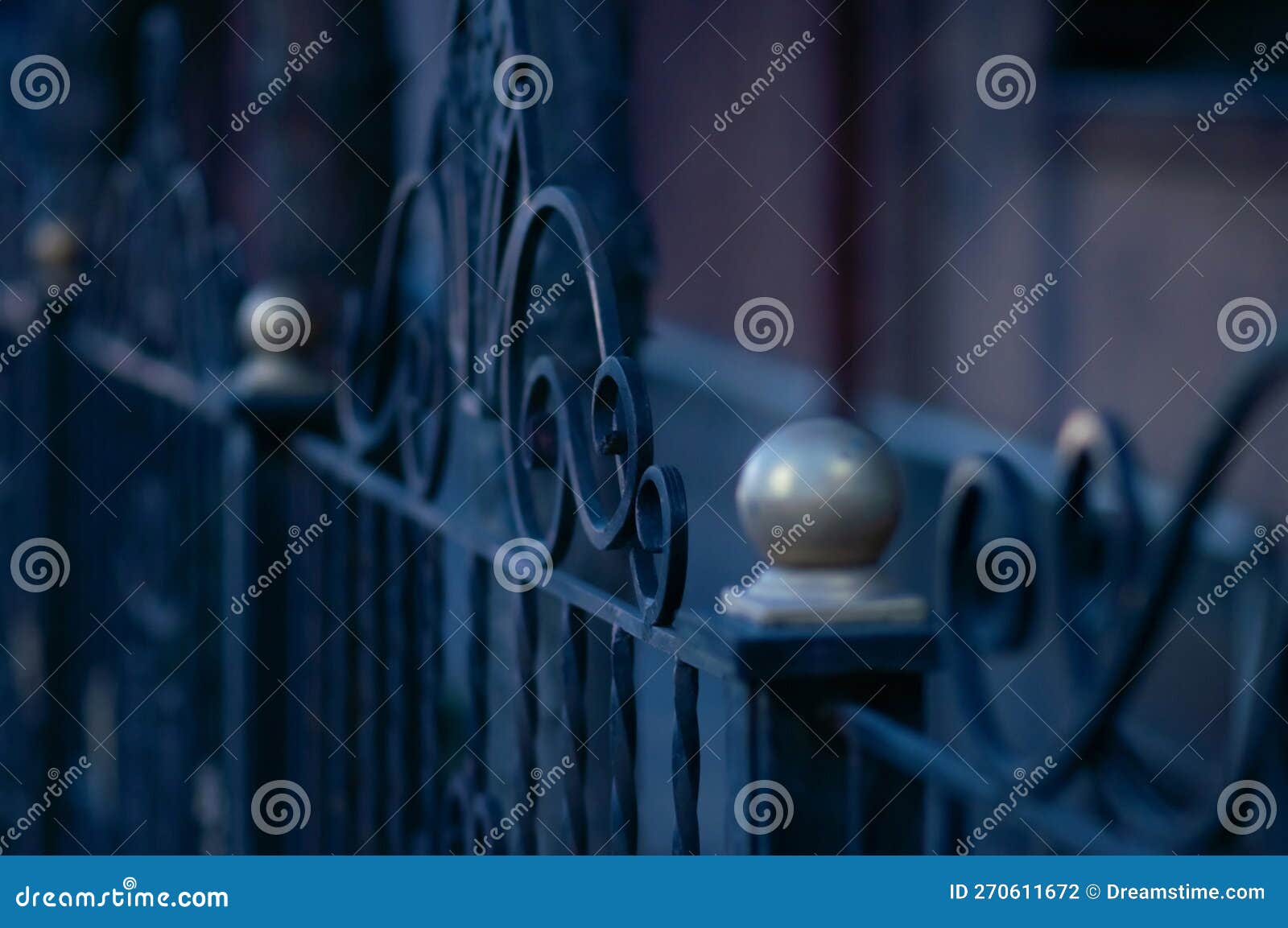 Wrought Iron Gate at Night. Shallow Dept of Field. Outdoor Stock Photo ...