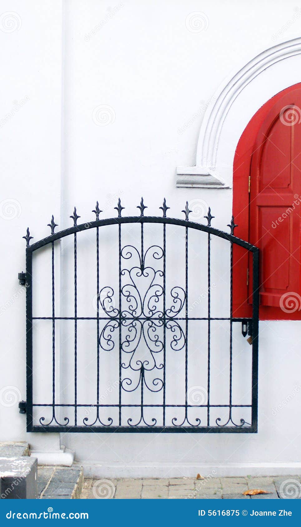 Wrought iron gate ornate stock image. Image of courtyards - 5616875
