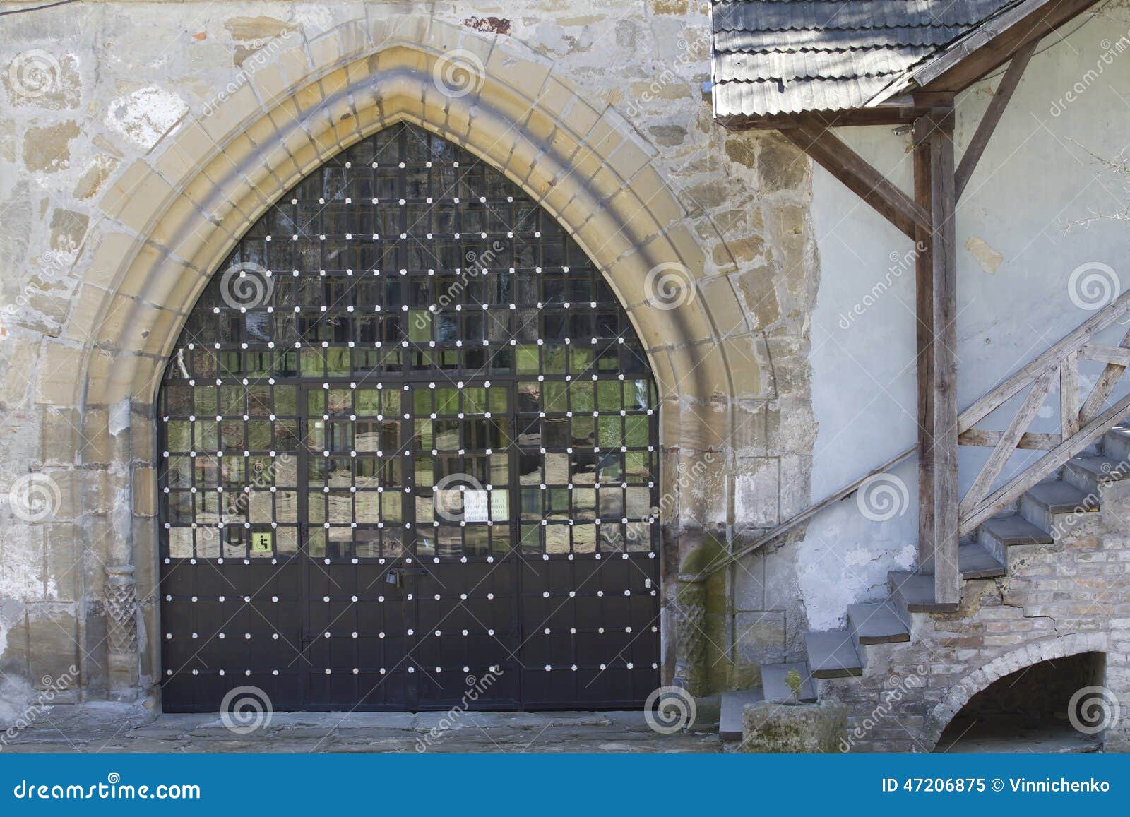 Wrought Iron Gate in Ostrog Castle. Stock Image - Image of detail, face ...