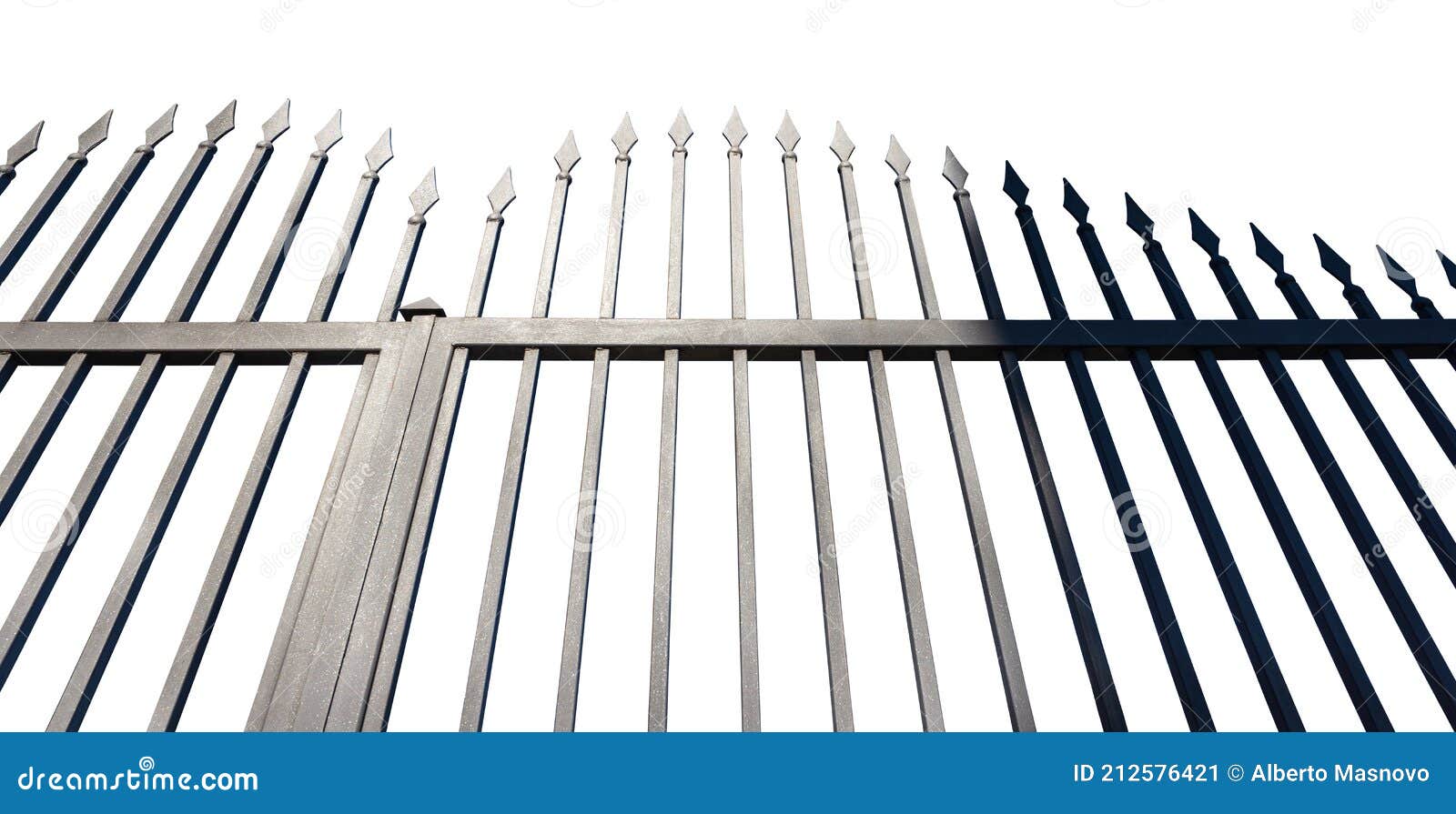 Wrought Iron Gate with Sharp Points Isolated on White Background Stock ...