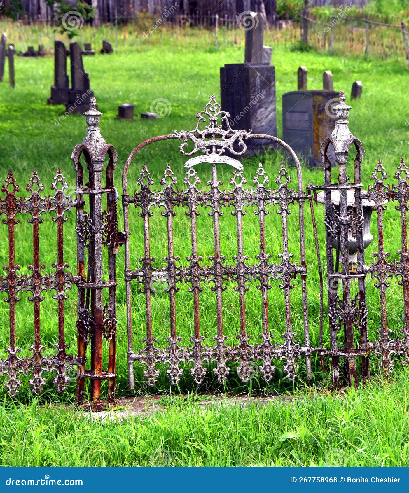 Wrought Iron Gate States at Rest Stock Photo - Image of rest, rusty ...