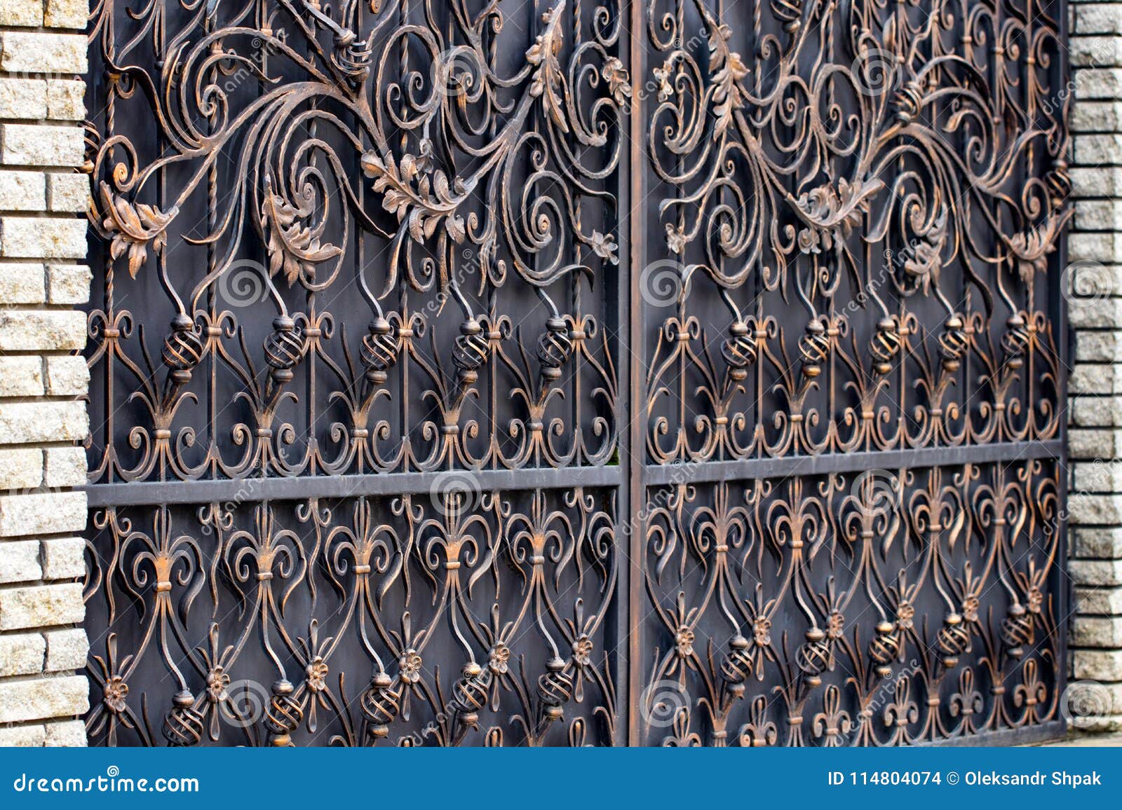 Wrought-iron Gates, Ornamental Forging, Forged Elements Close-up Stock ...