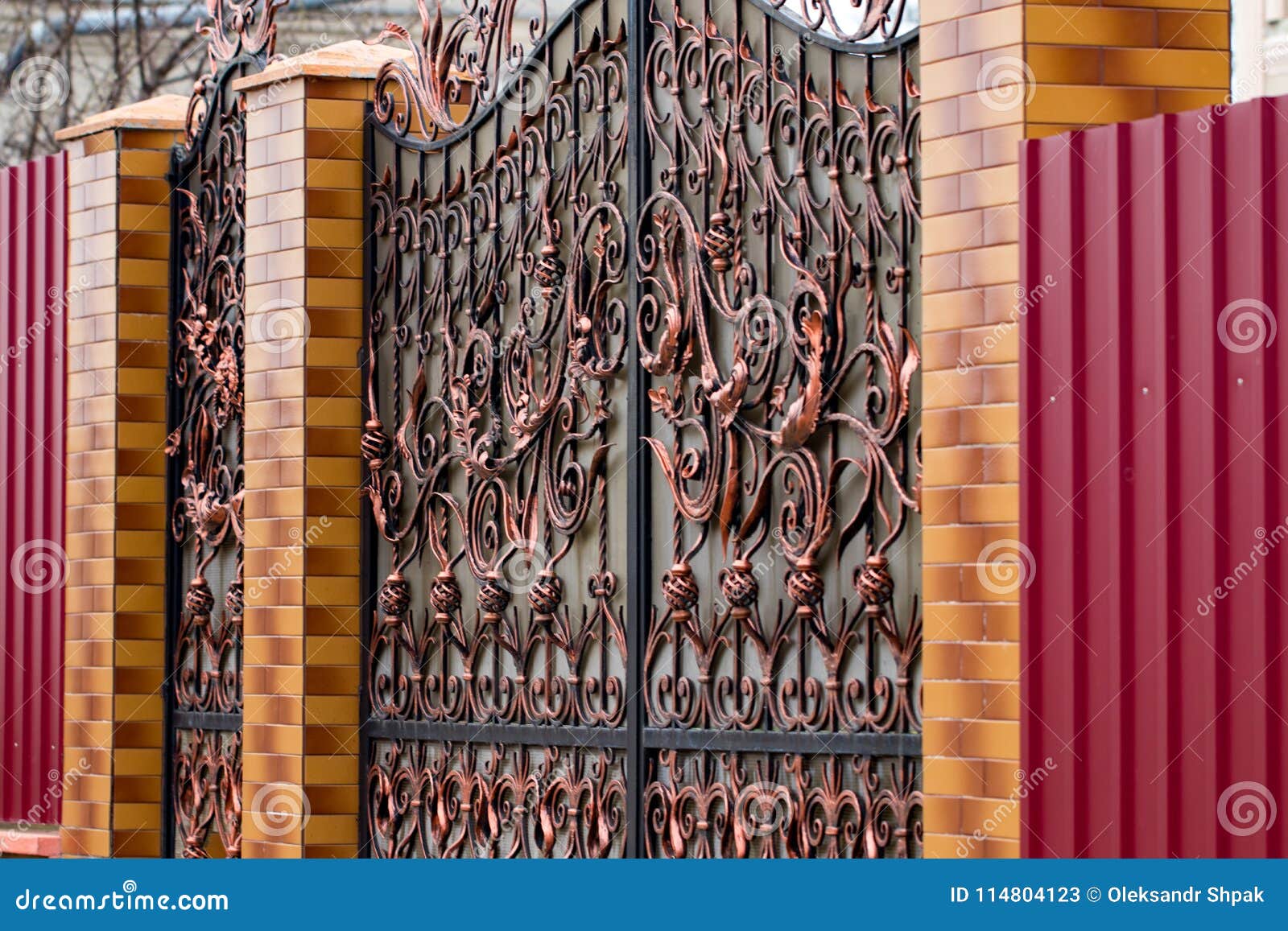 Wrought-iron Gates, Ornamental Forging, Forged Elements Close-up Stock ...