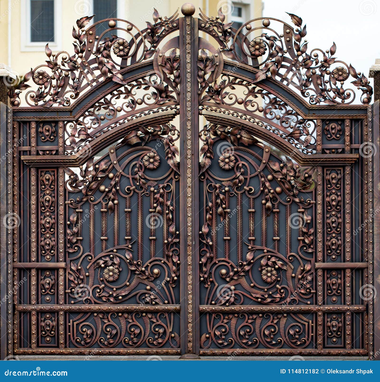 Wrought-iron Gates, Ornamental Forging, Forged Elements Close-up Stock ...