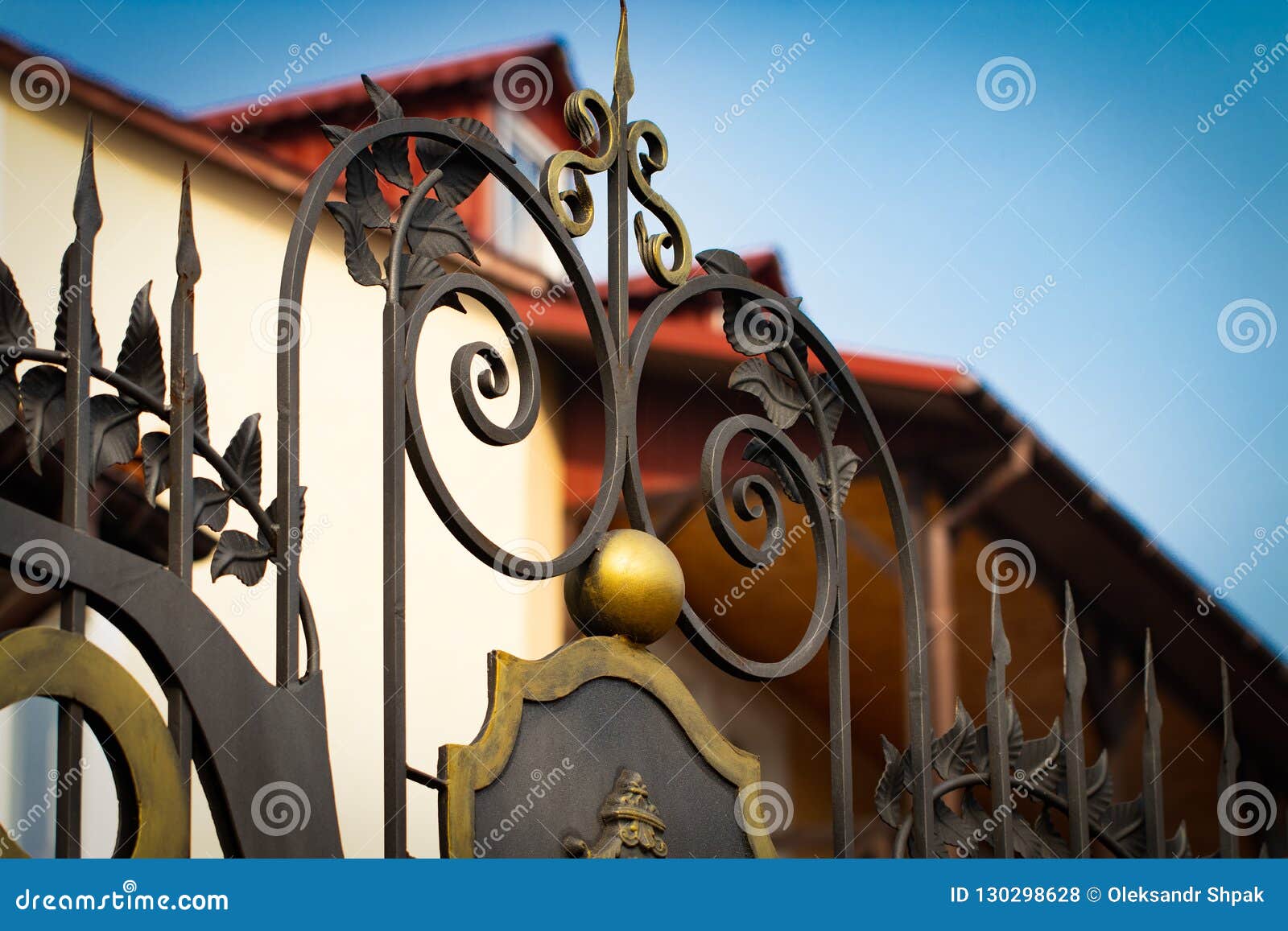 Wrought-iron Gates, Ornamental Forging, Forged Elements Close-up Stock ...
