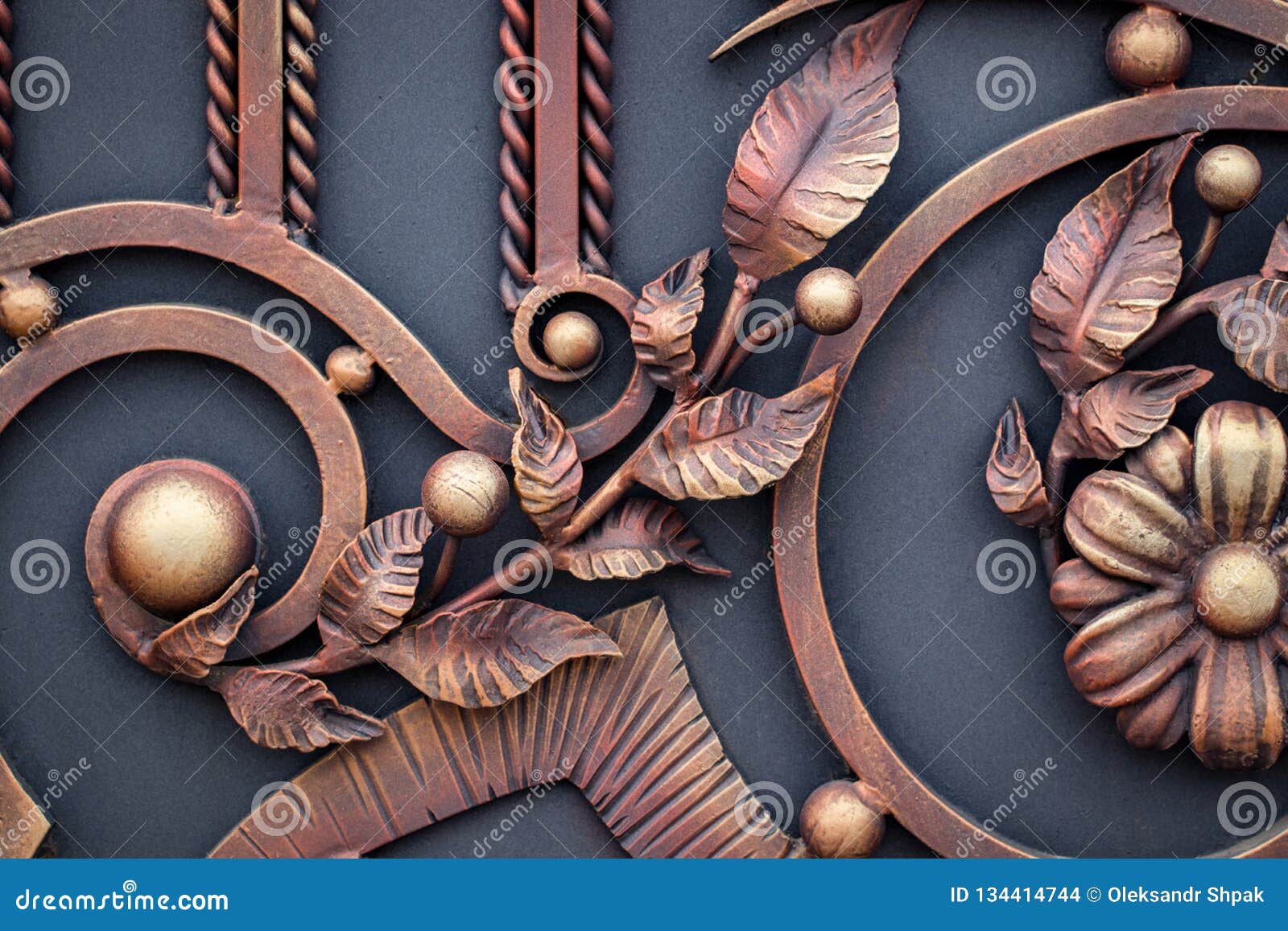 Wrought-iron Gates, Ornamental Forging, Forged Elements Close-up Stock ...