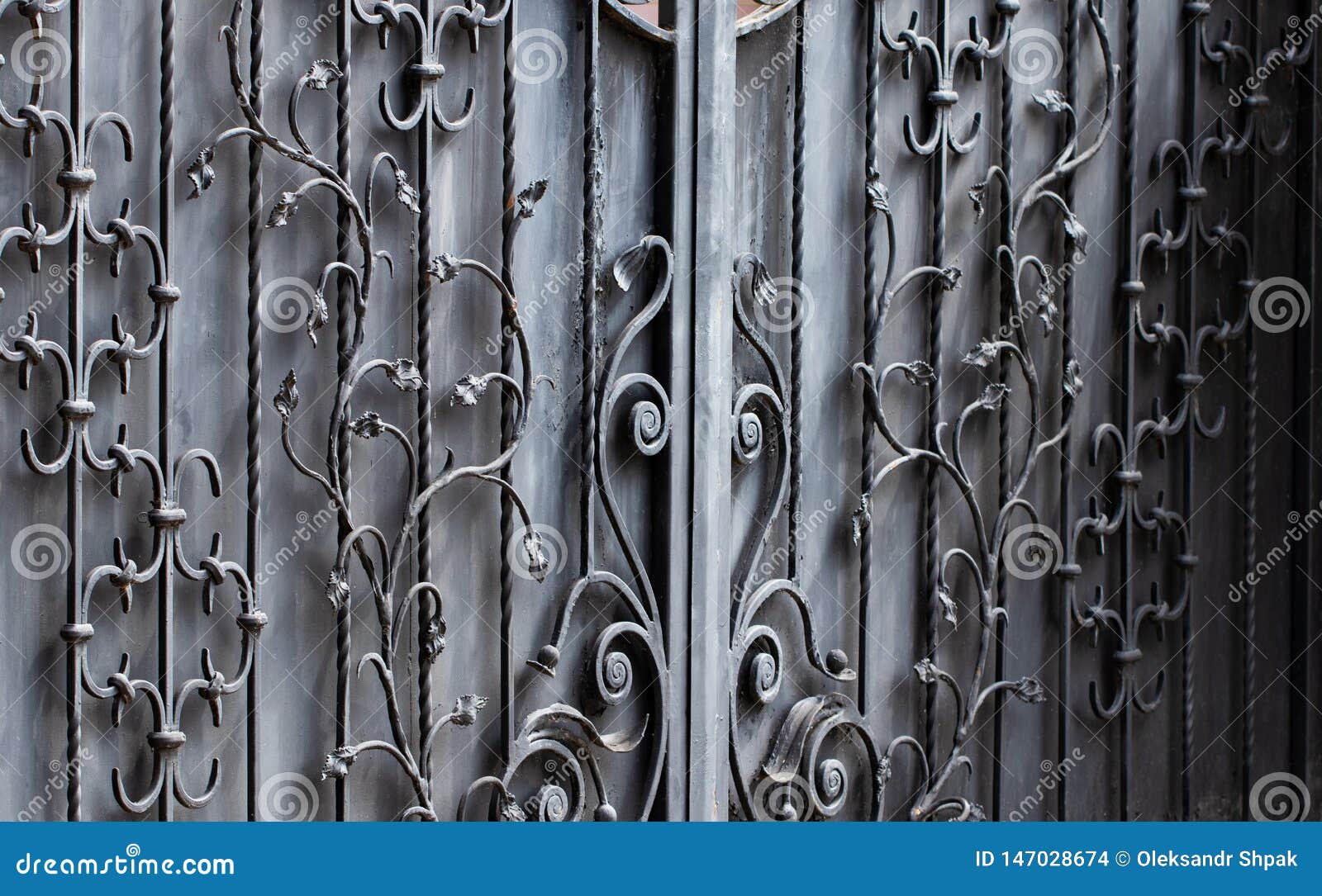 Wrought-iron Gates, Ornamental Forging, Forged Elements Close-up Stock ...