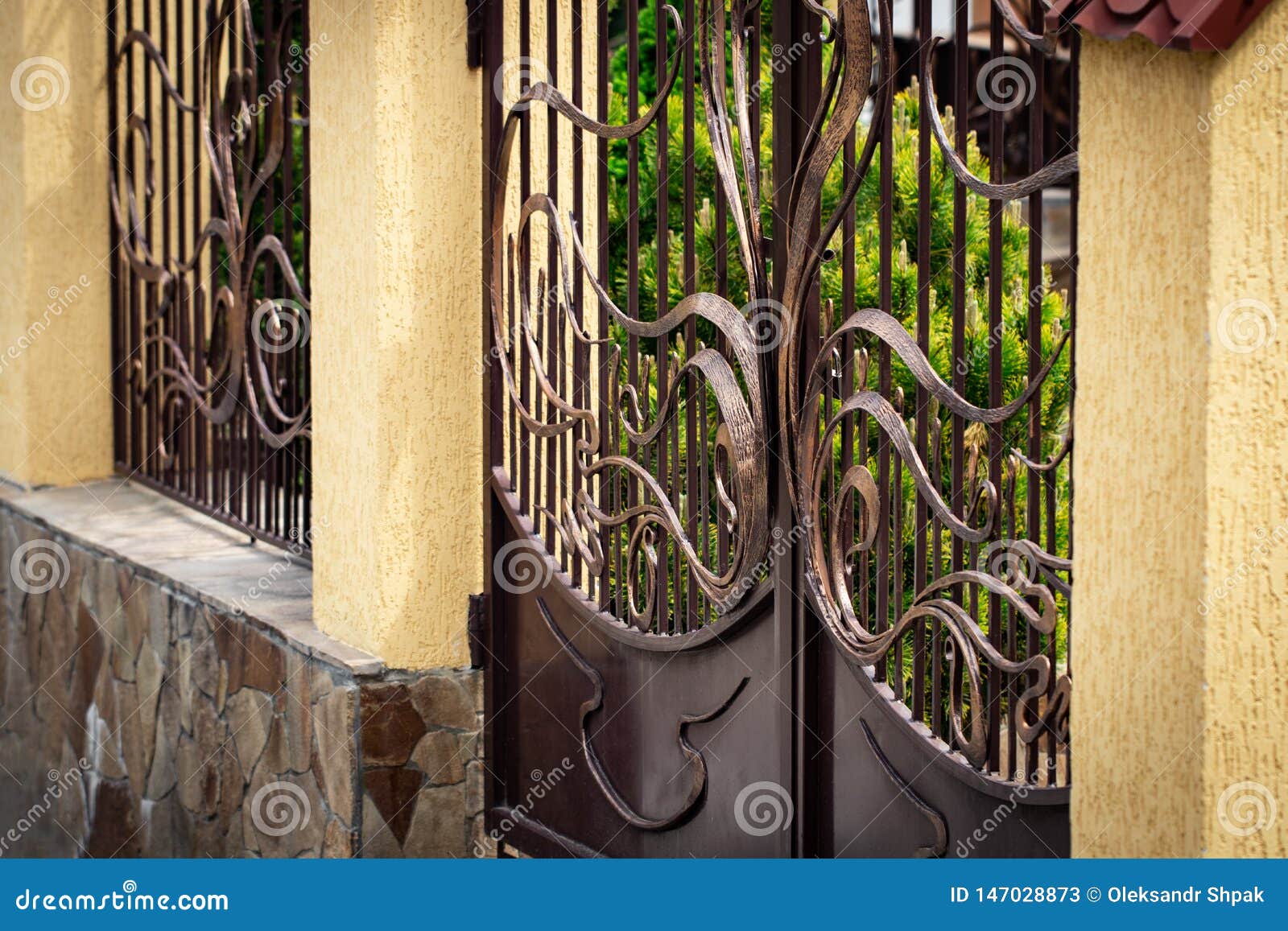 Wrought-iron Gates, Ornamental Forging, Forged Elements Close-up Stock ...