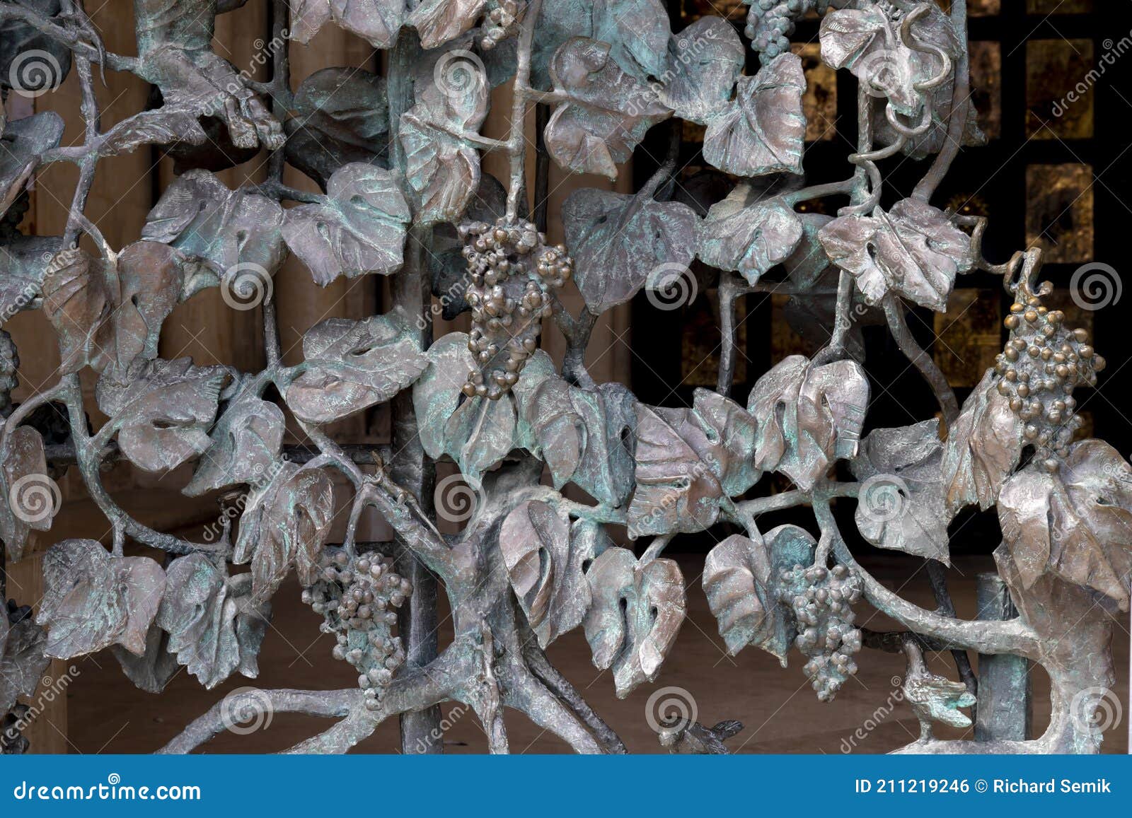 Wrought-iron Grille Showing the Vines, Pecs, HUngary Stock Photo ...