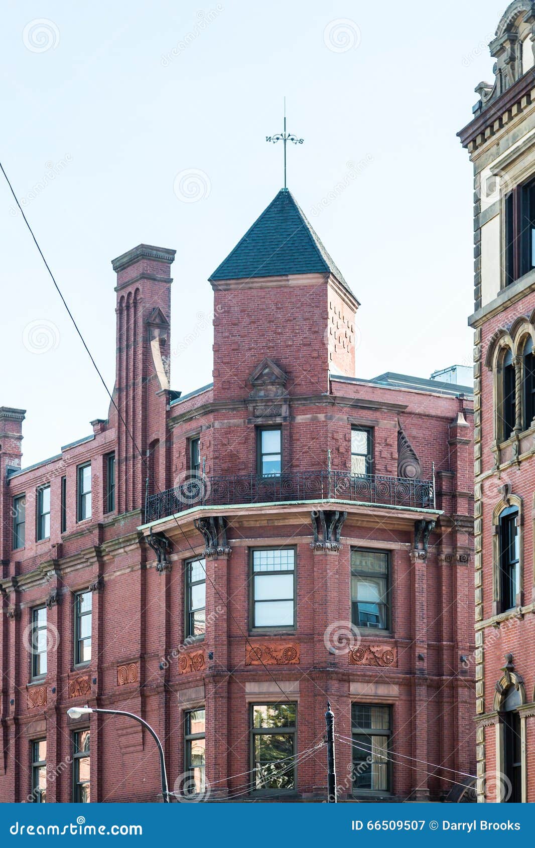 Wrought Iron on Old Brick Building Stock Image - Image of window ...