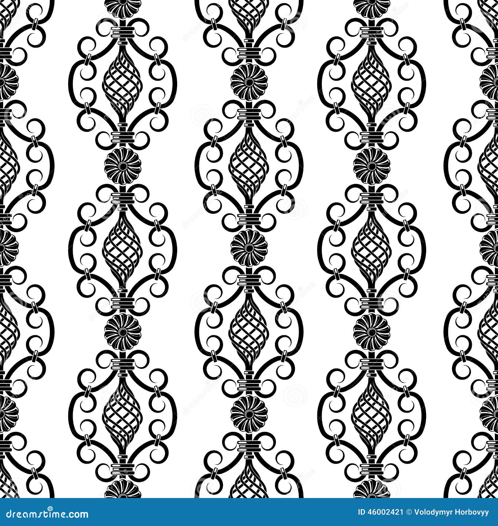 Wrought iron pattern stock vector. Illustration of fence - 46002421