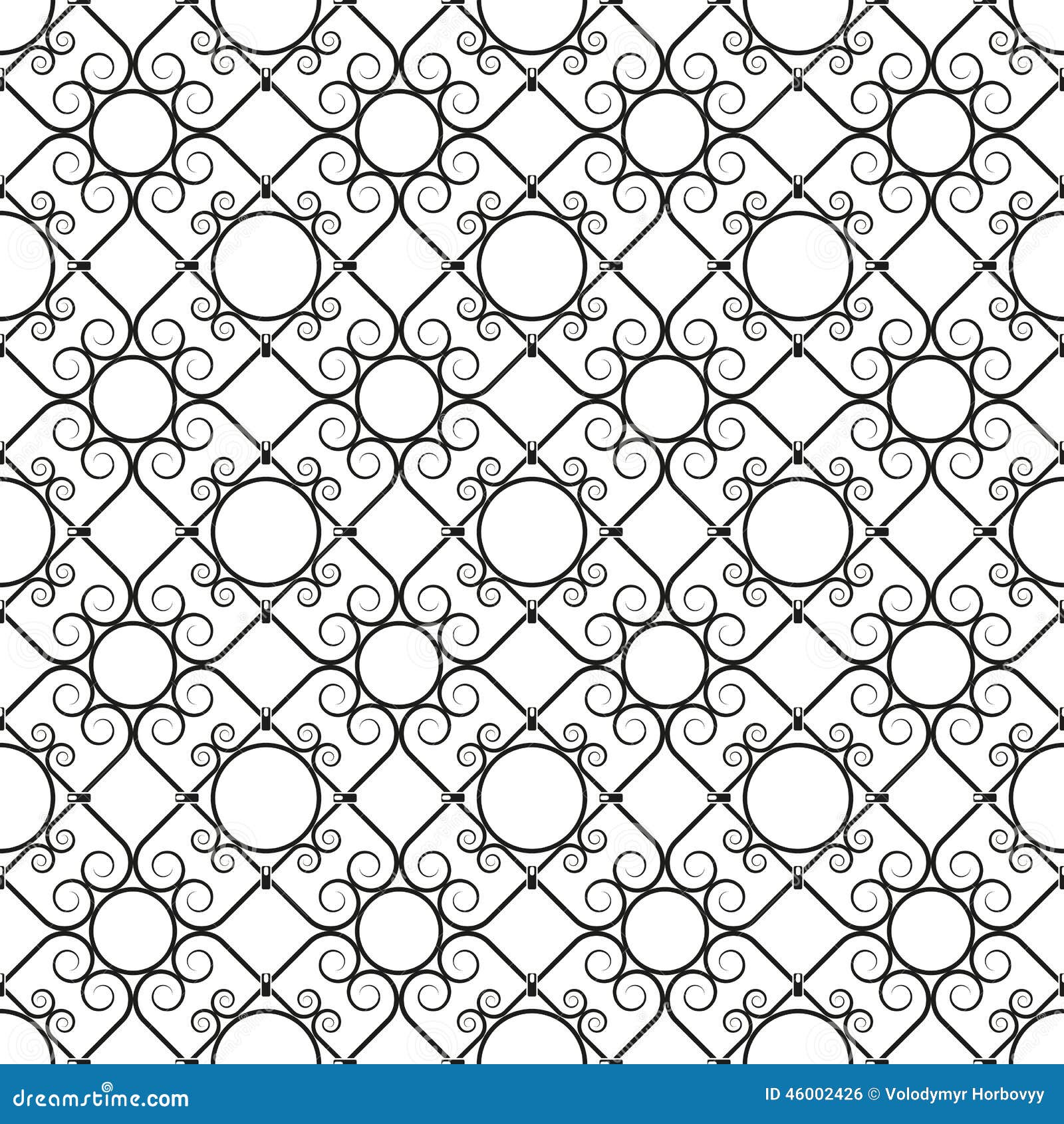 Wrought iron pattern stock vector. Illustration of elegance - 46002426