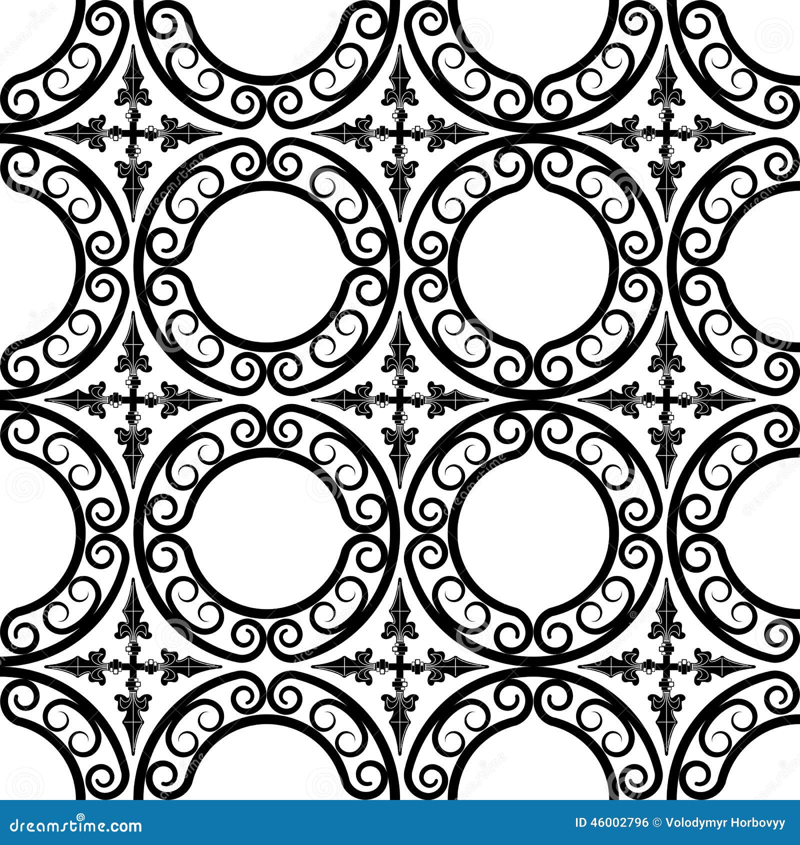 Wrought iron pattern stock vector. Illustration of decoration - 46002796