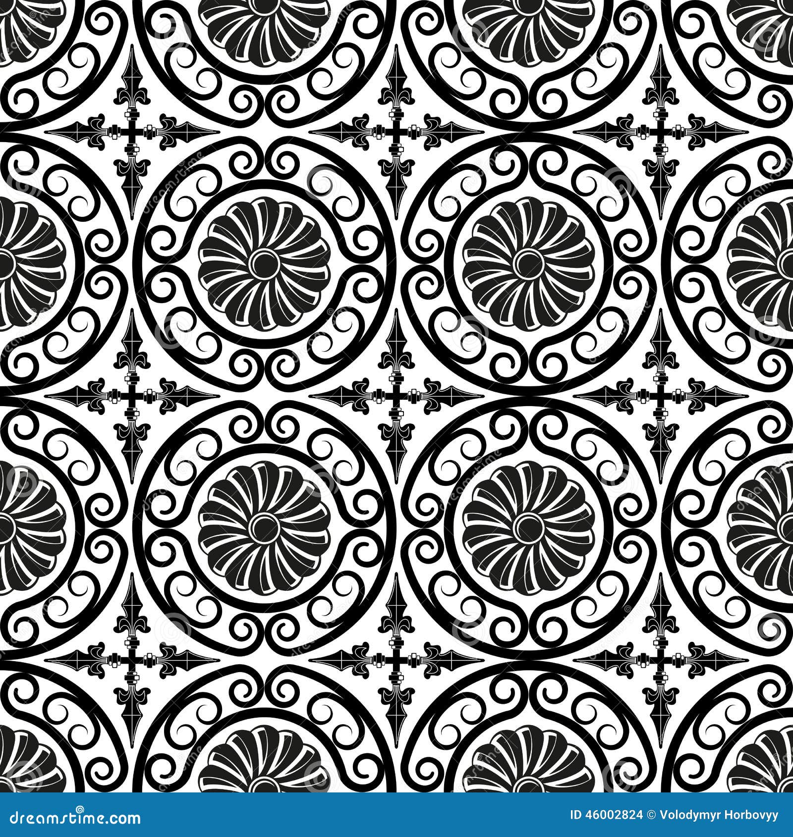 Wrought iron pattern stock vector. Illustration of grille - 46002824