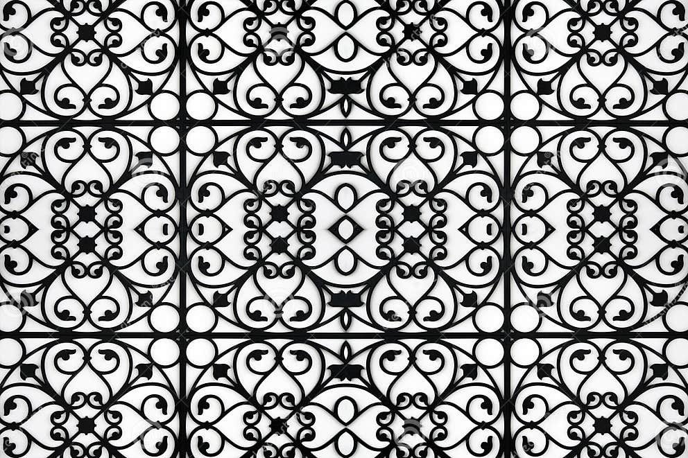 Wrought iron pattern. stock photo. Image of white, abstract - 286211926