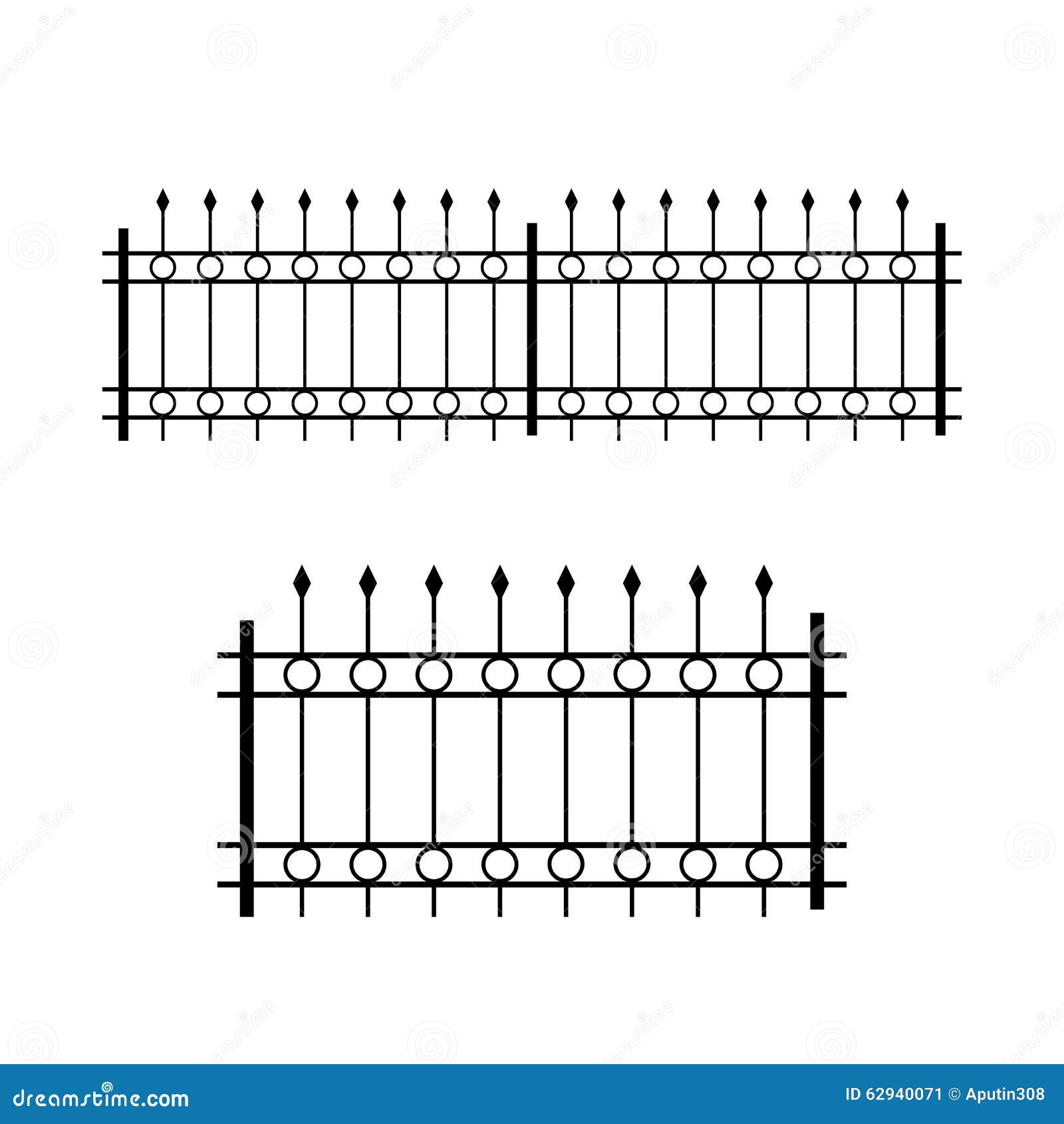 Wrought-iron Patterned Fence. Vector Illustration Stock Vector ...