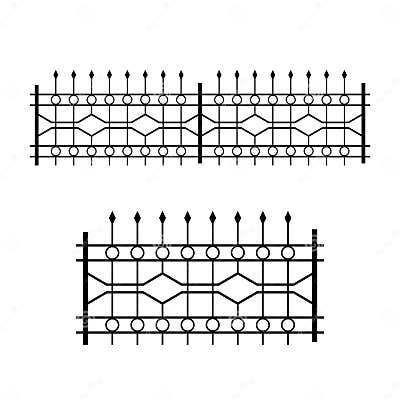 Wrought-iron Patterned Fence. Vector Stock Vector - Illustration of ...