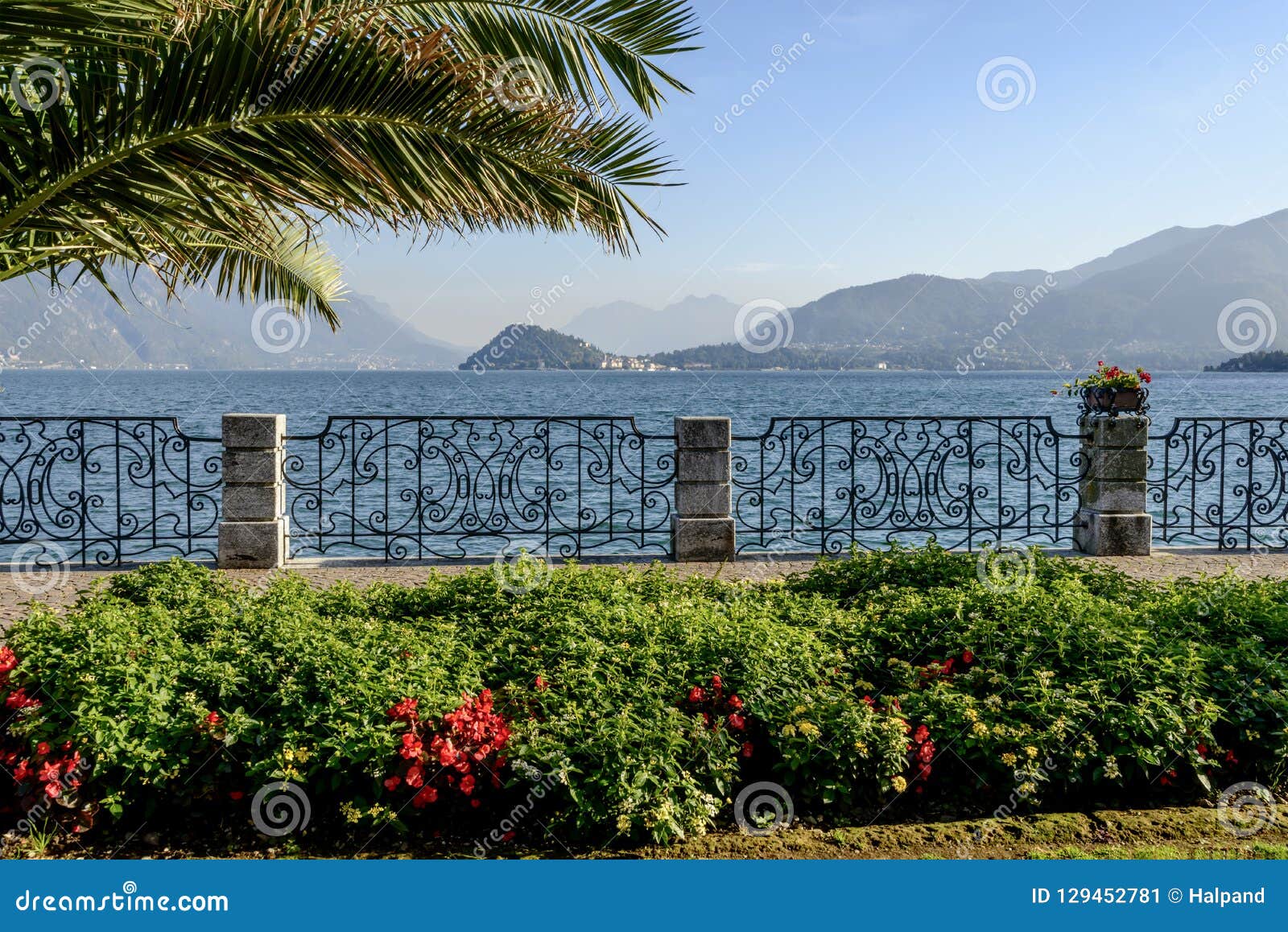 Wrought Iron Railing on Lake Side, Menaggio, Italy Stock Image - Image ...