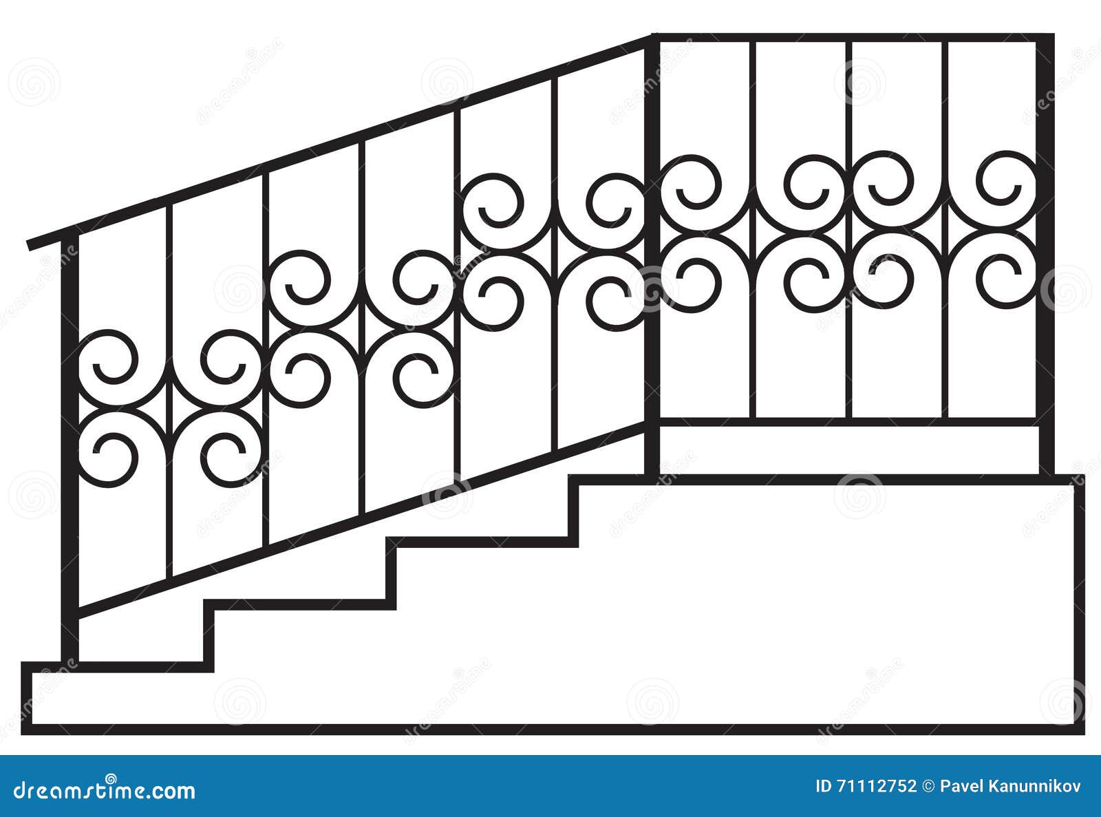 Wrought iron railing stock illustration. Illustration of graphic - 71112752