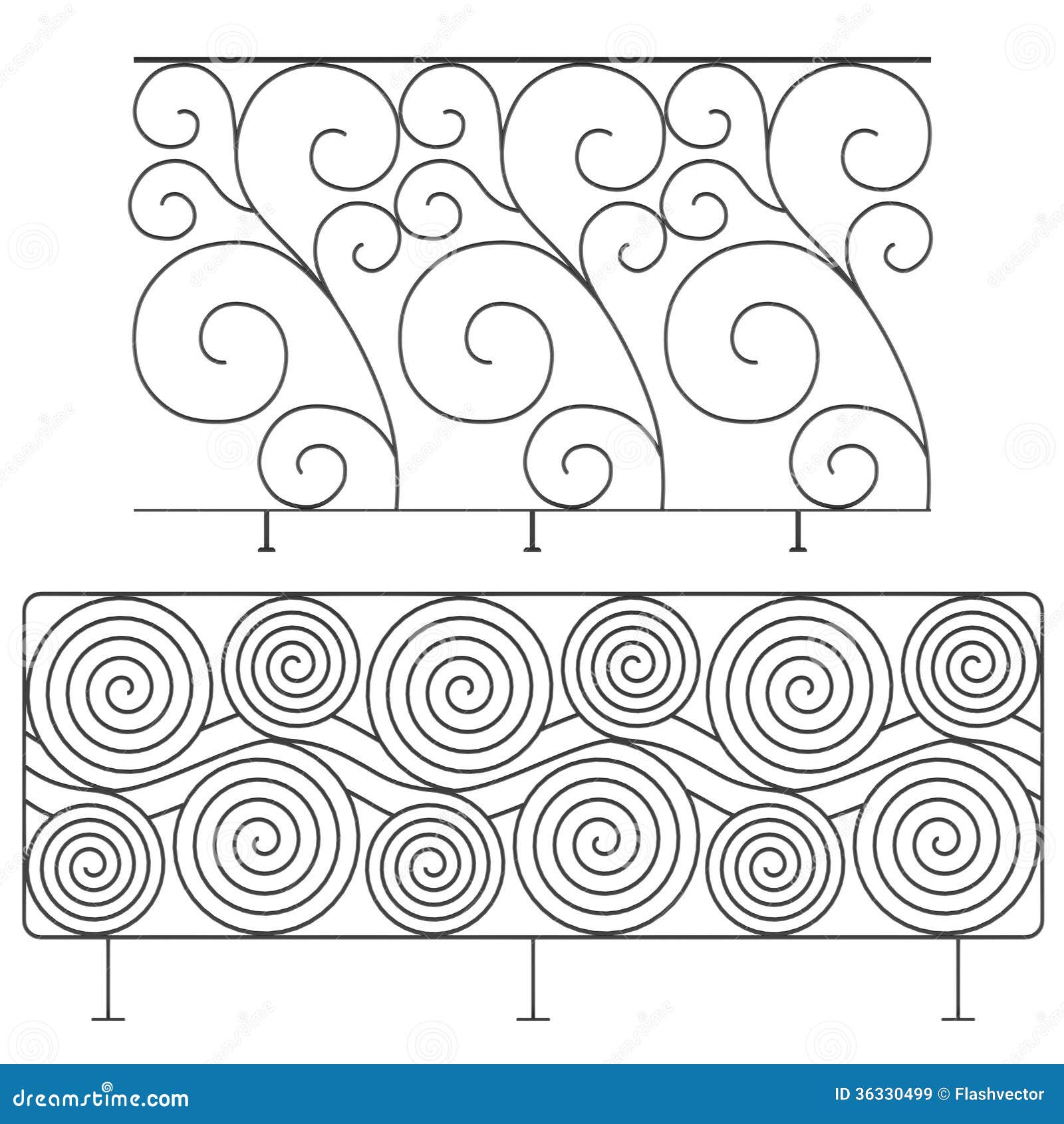 Iron Railings On White Background Vector Illustration | CartoonDealer ...