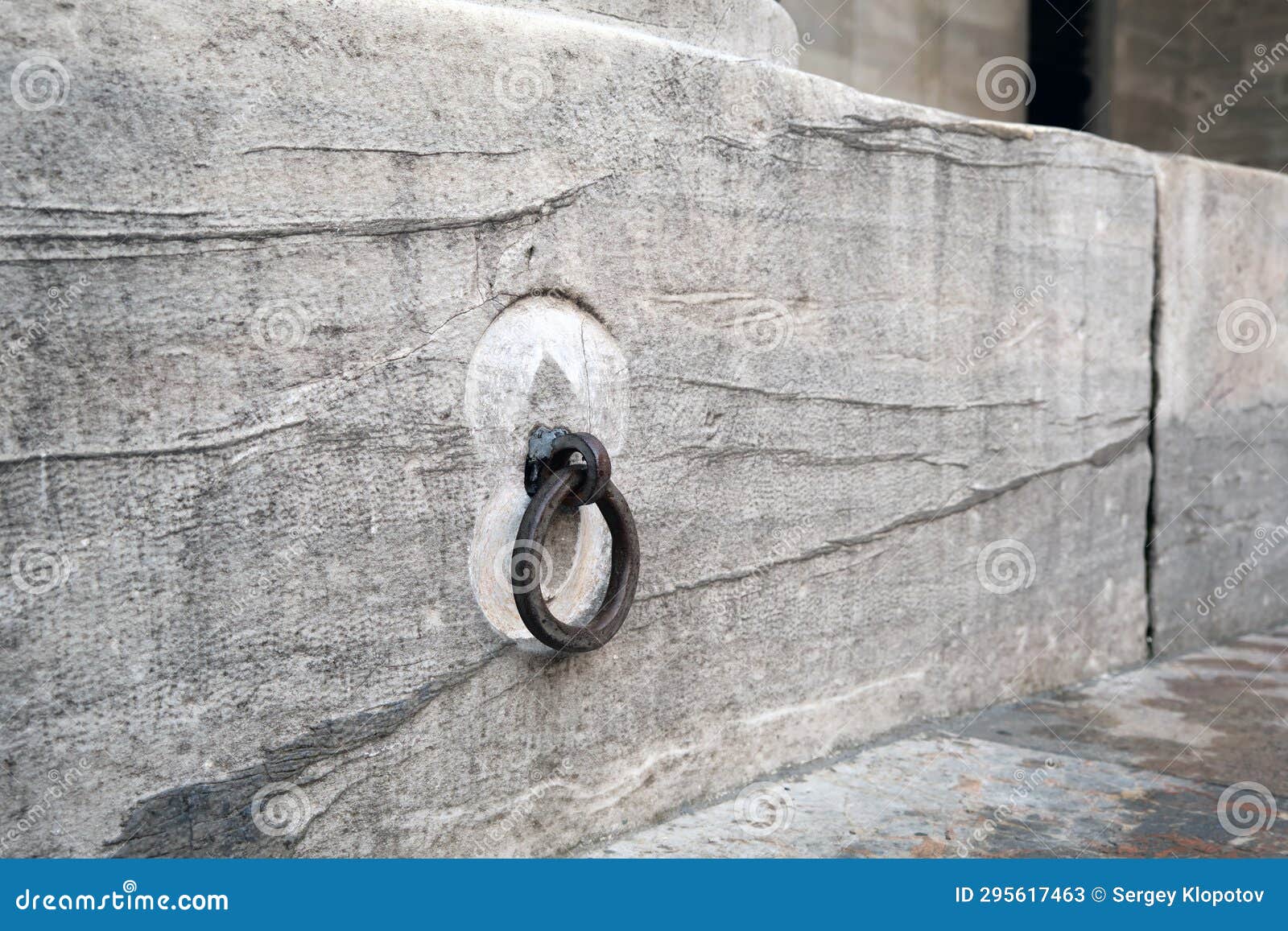 Wrought Iron Ring on a Stone Wall Stock Image - Image of work, single ...