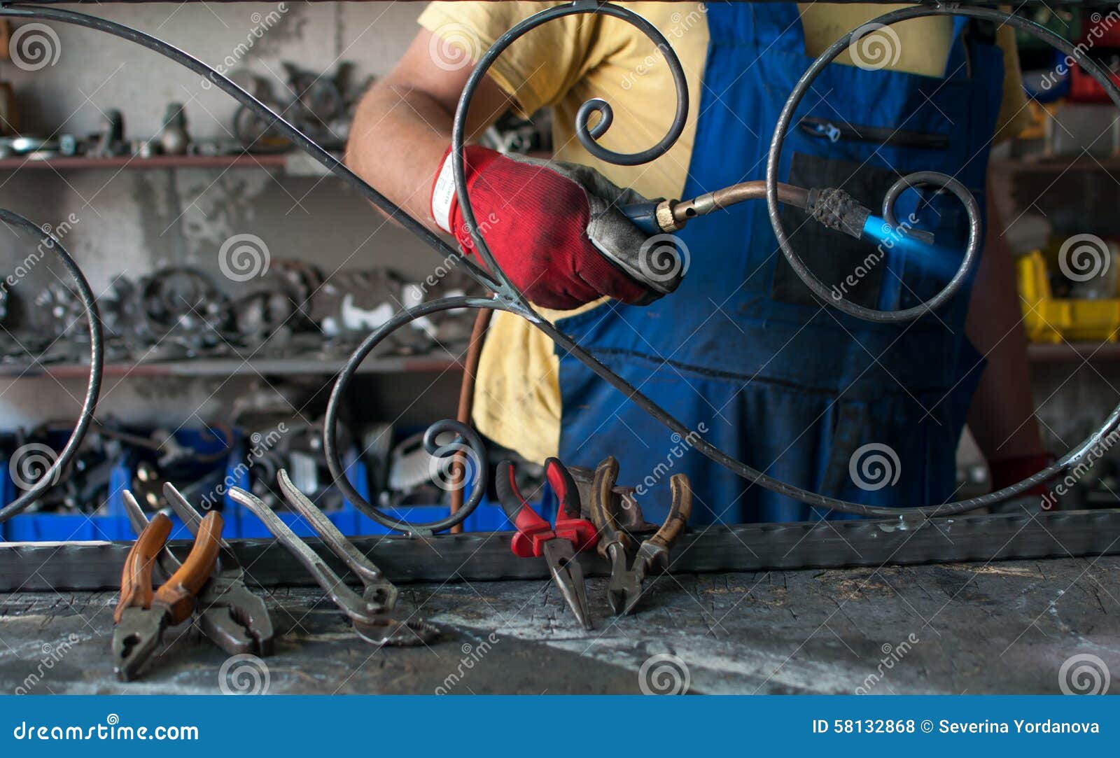 Wrought Iron shop stock photo. Image of parapet, manifacturing - 58132868