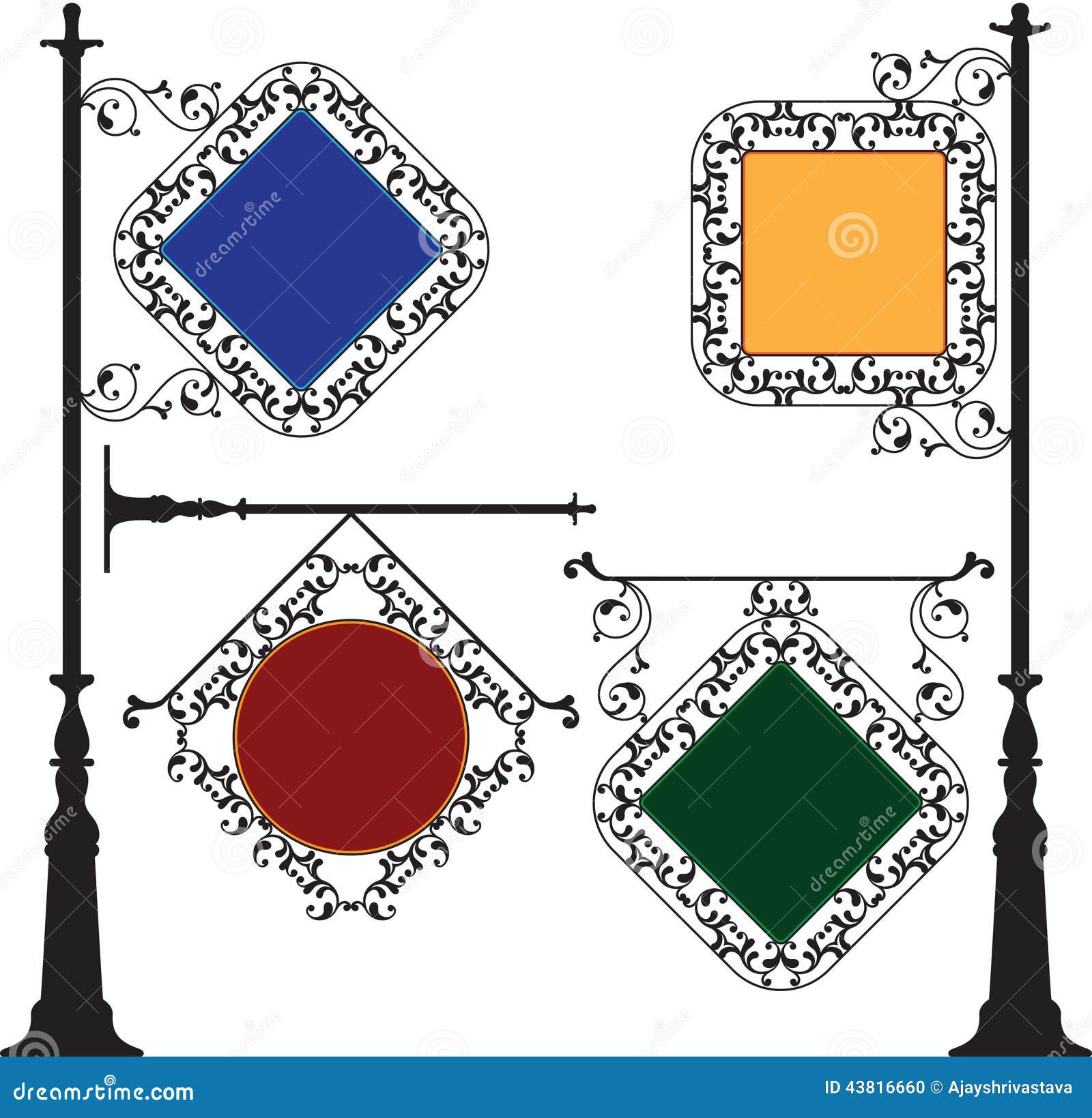 Wrought Iron Signage stock vector. Illustration of decorative - 43816660