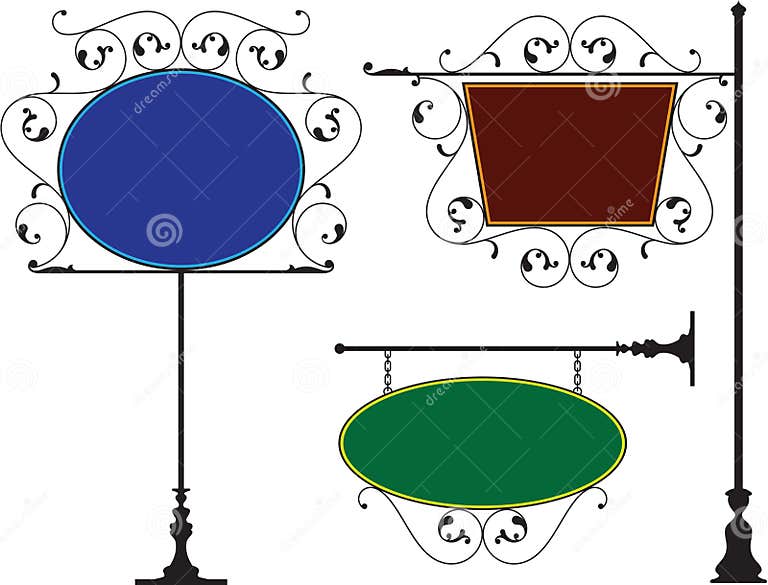 Wrought Iron Signage stock vector. Illustration of directional - 43816667